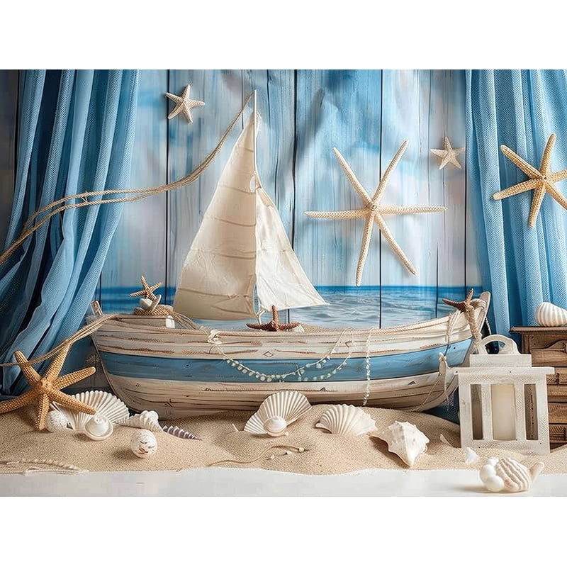 Model Airplane Nautical Retro Globe Blue Marine Photography Backdrops ...