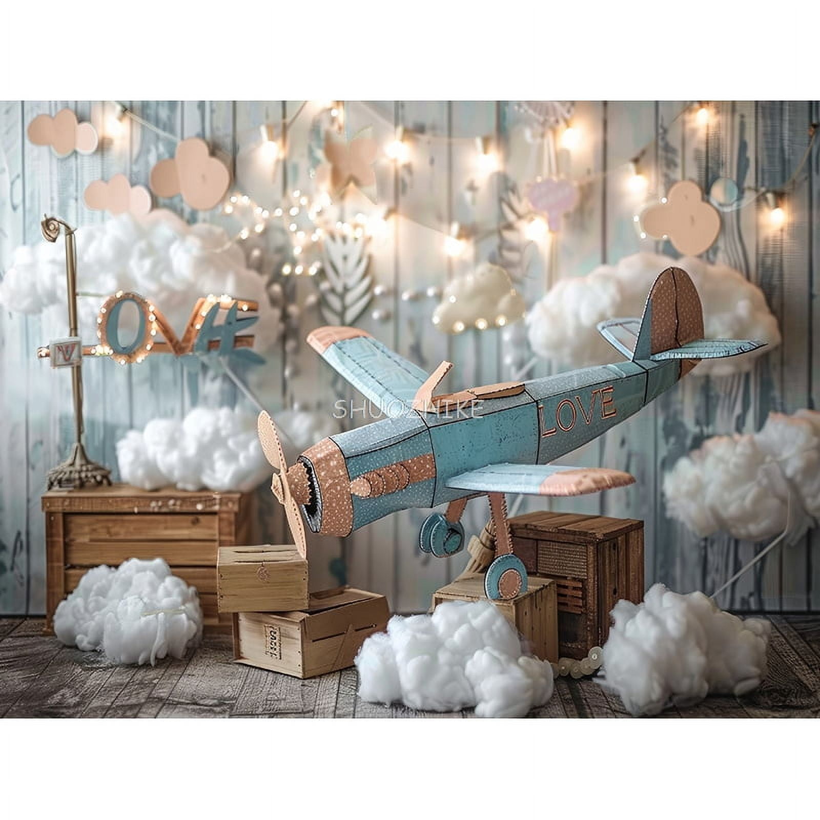 Model Airplane l Retro Globe Blue Marine Photography Backdrops Props ...