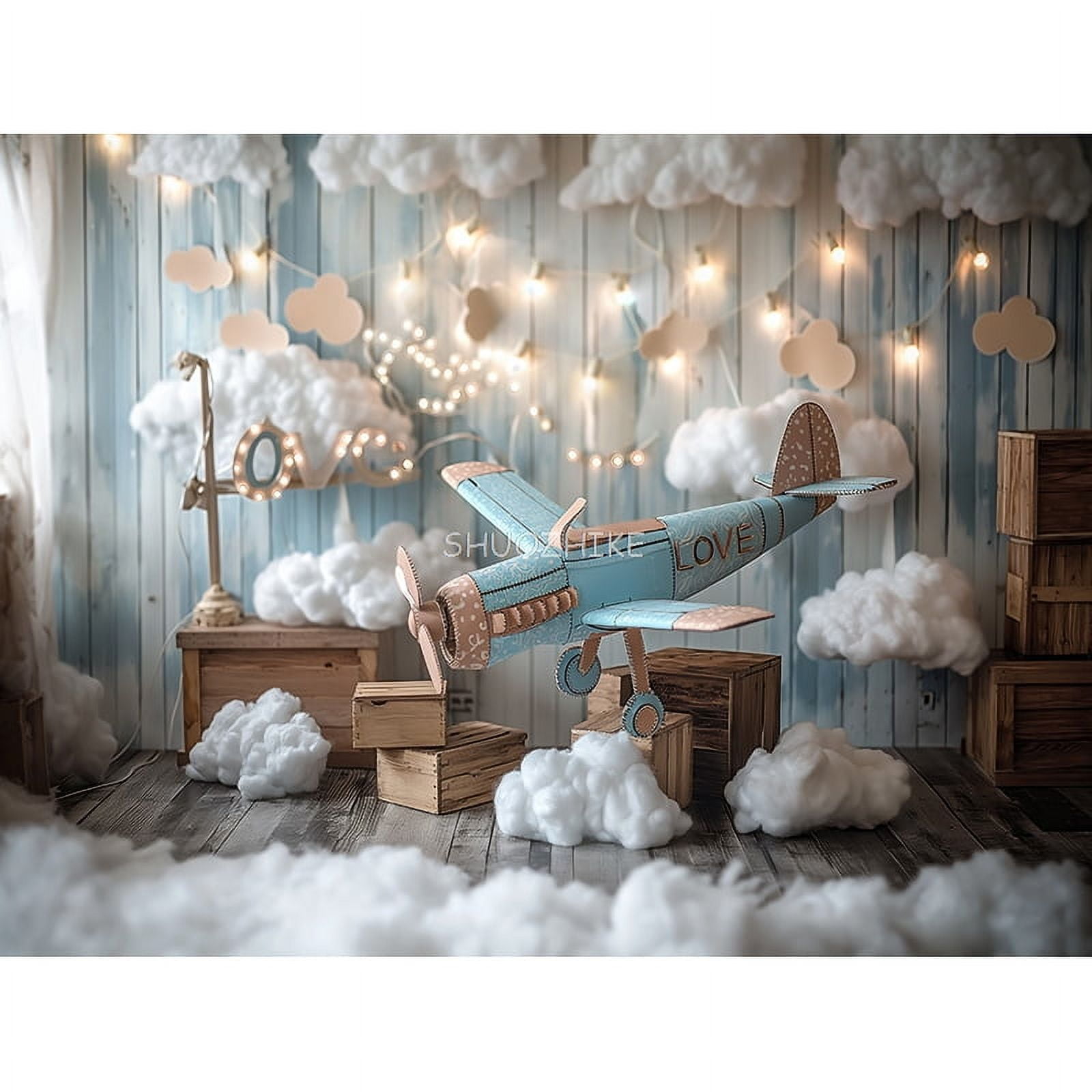 Model Airplane l Retro Globe Blue Marine Photography Backdrops Props ...