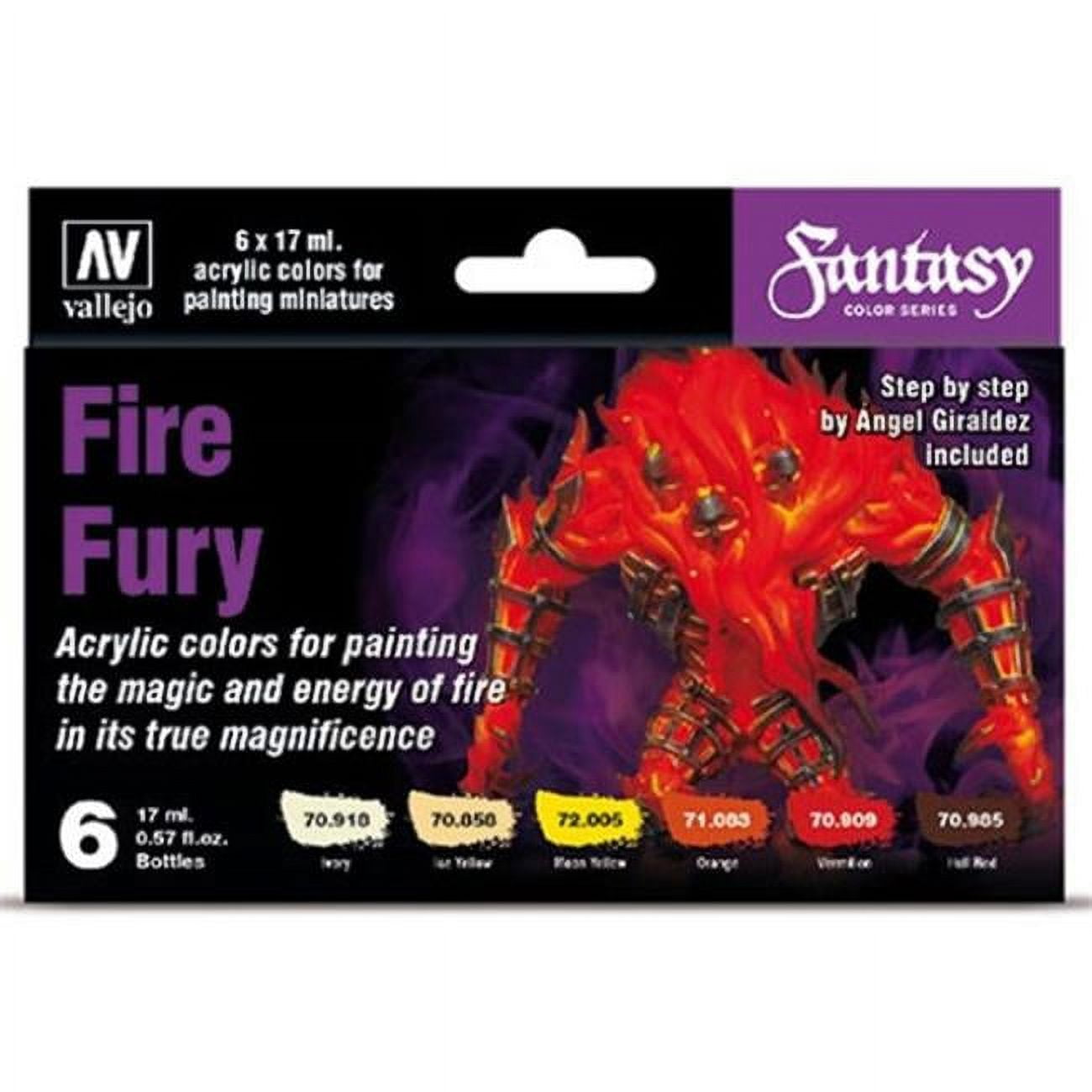 Acrylicos Vallejo VJP70243 Fantasy Color Series - Fire Fury Paint - Set ...