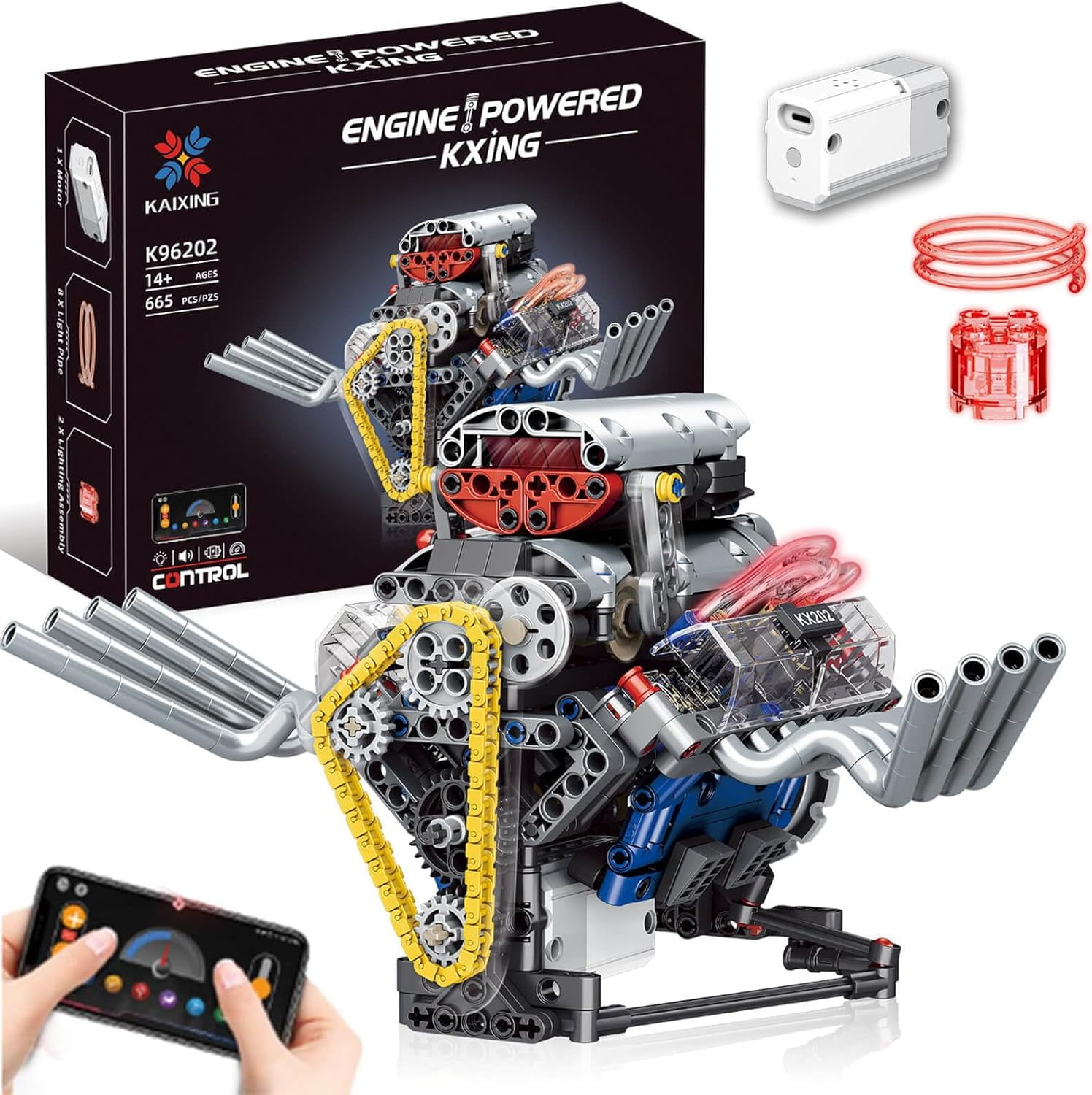 Model Engine Kit for Adults, V8 Engine Model Kit That Work - 8-Cylinder ...