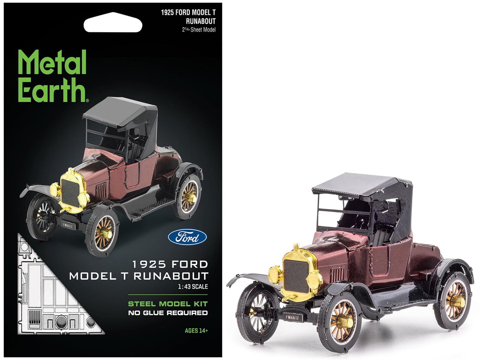 Model Kit 1925 Ford Model T Runabout Dark Red and Black (Moderate ...