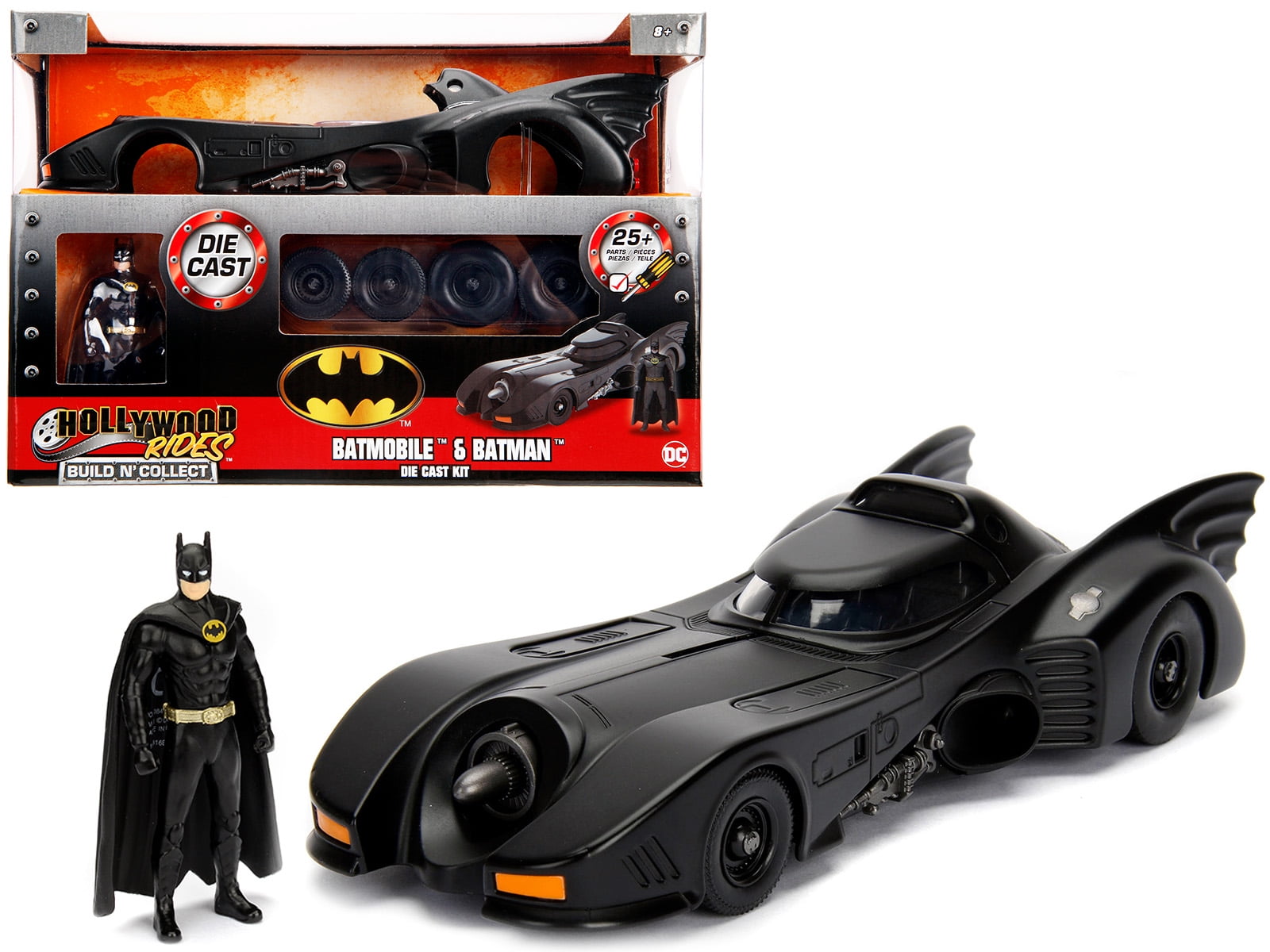 Model Kit Batmobile Matt Black with Batman Diecast Figurine "Batman ...
