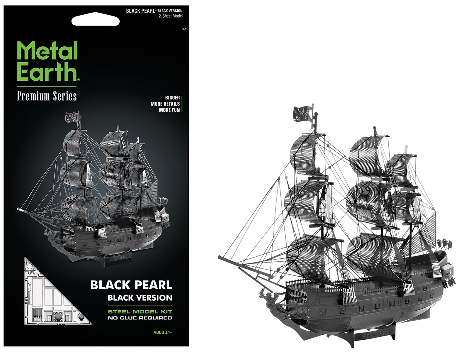 Model Kit Black Pearl Ship Black Version (Moderate Difficulty) Steel ...