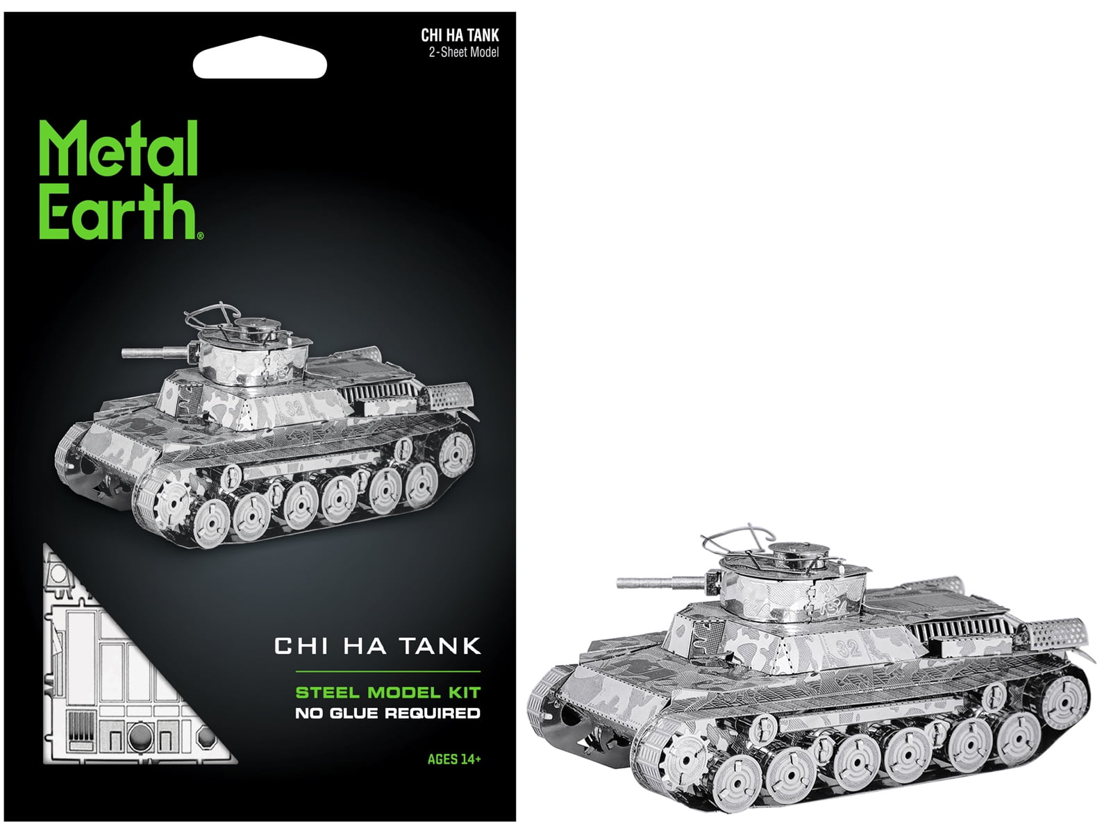 Model Kit Japanese Chi Ha Tank (Moderate Difficulty) 2-Sheet Steel ...