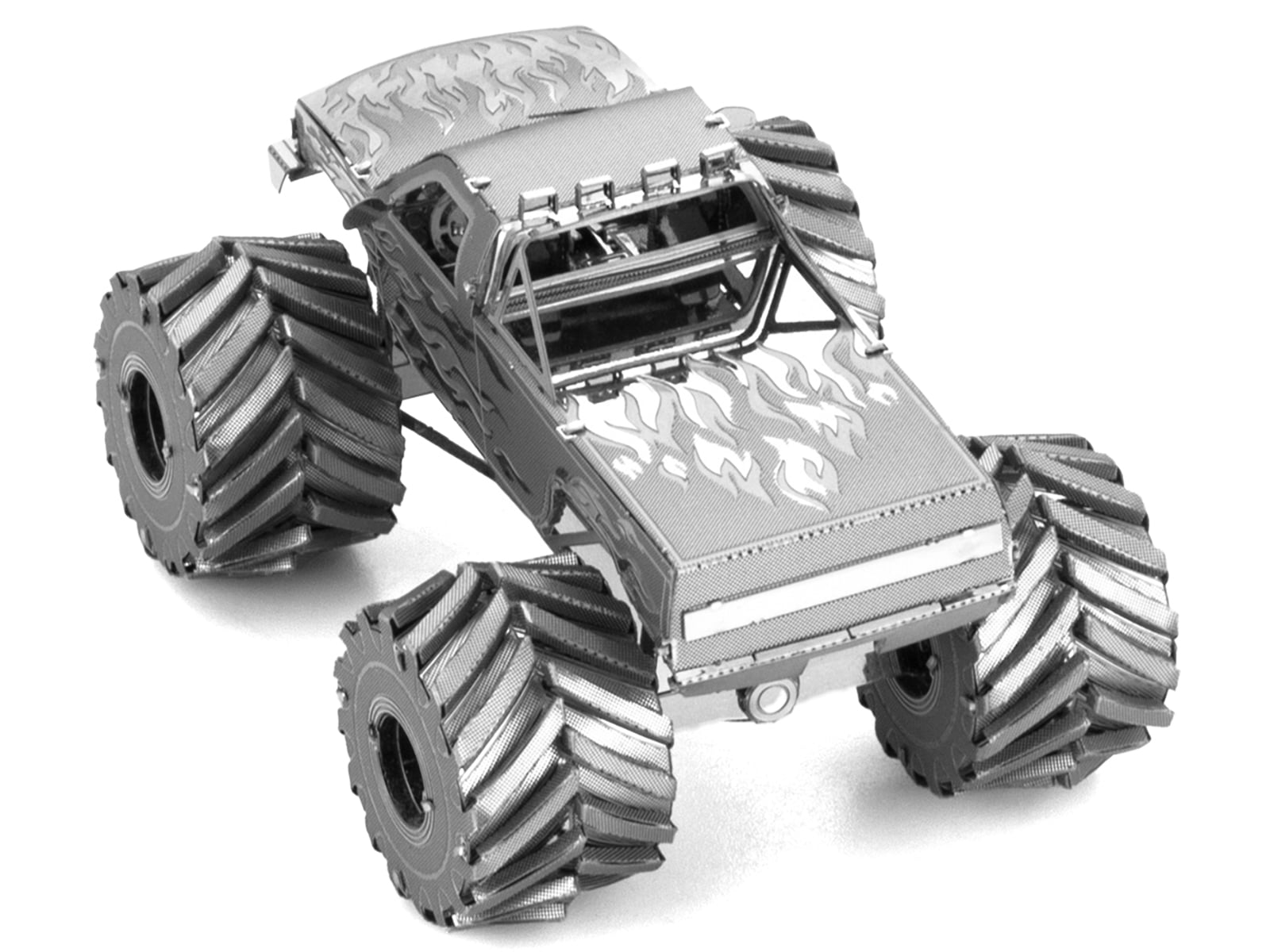 Model Kit Monster Truck with Flame Graphics (Moderate Difficulty) Steel ...