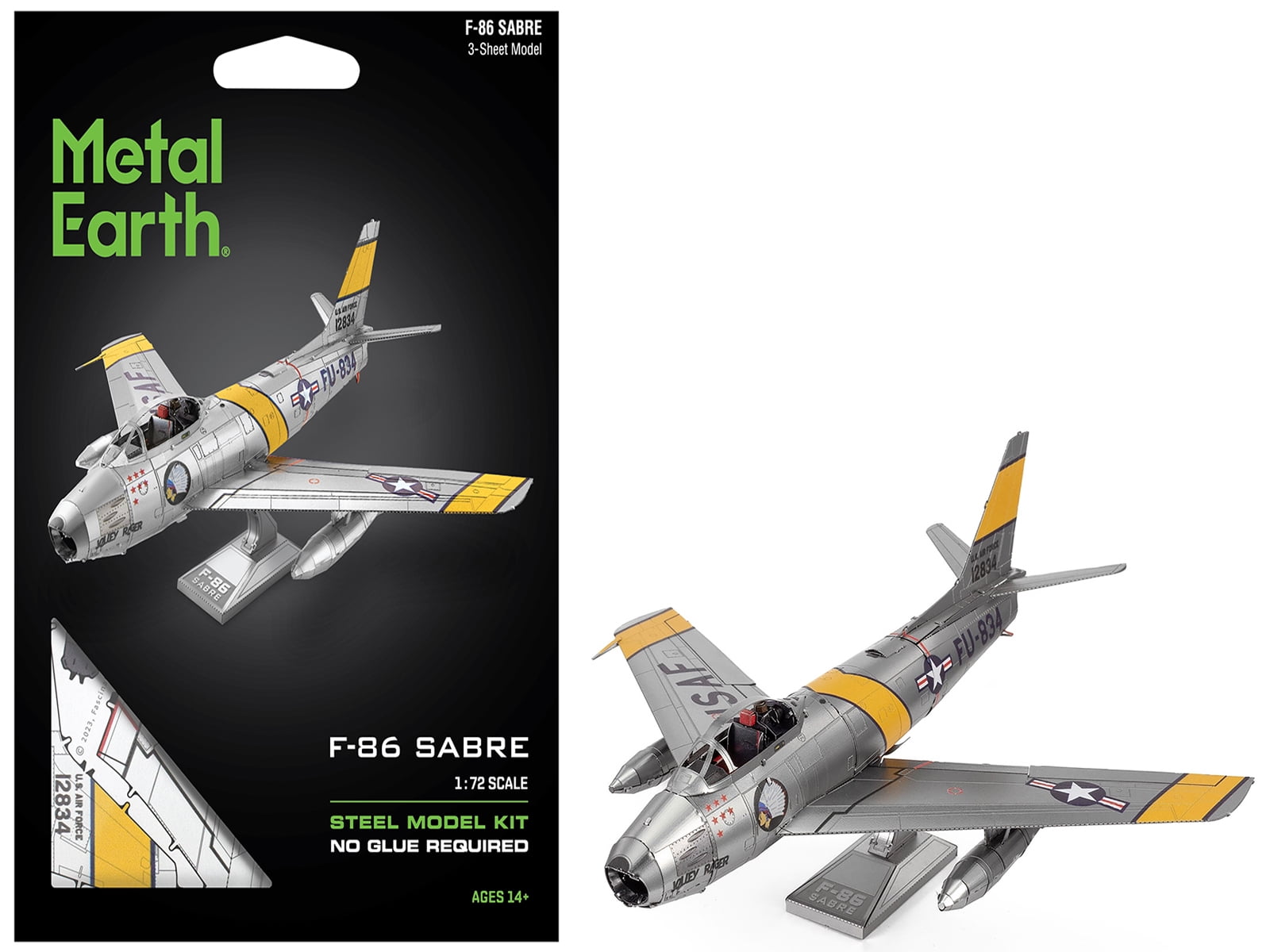 Model Kit North American F-86 Sabre Fighter Aircraft "Jolley Roger ...