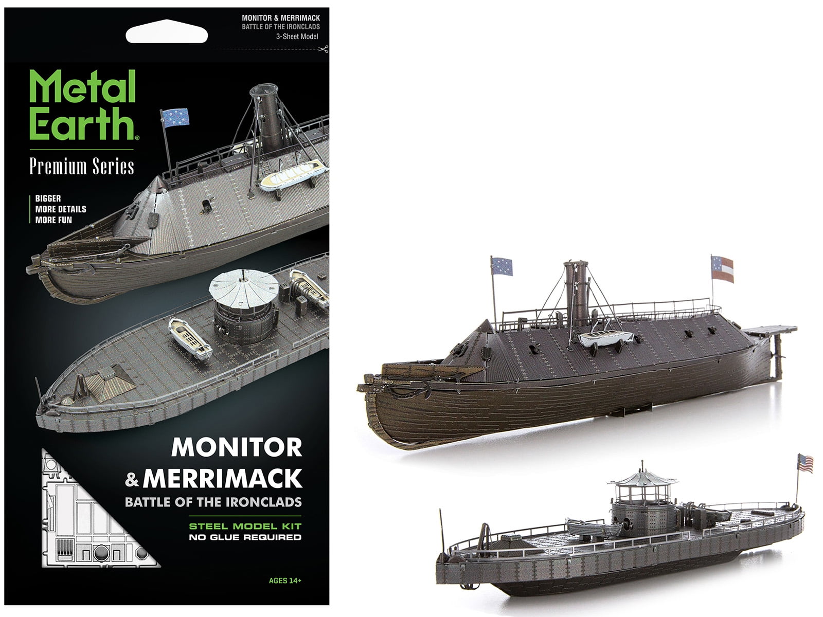Model Kit USS Monitor and USS Merrimack Ironclad Warships "Battle of ...