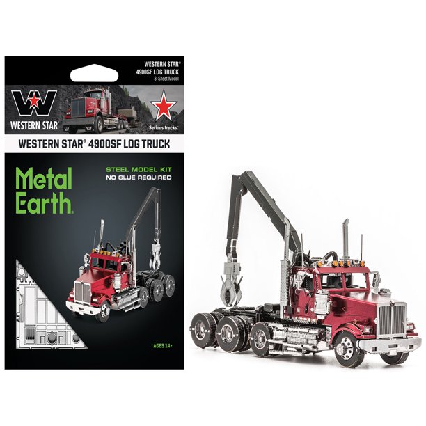 Model Kit Western Star 4900SF Log Truck Red (Challenging Difficulty ...