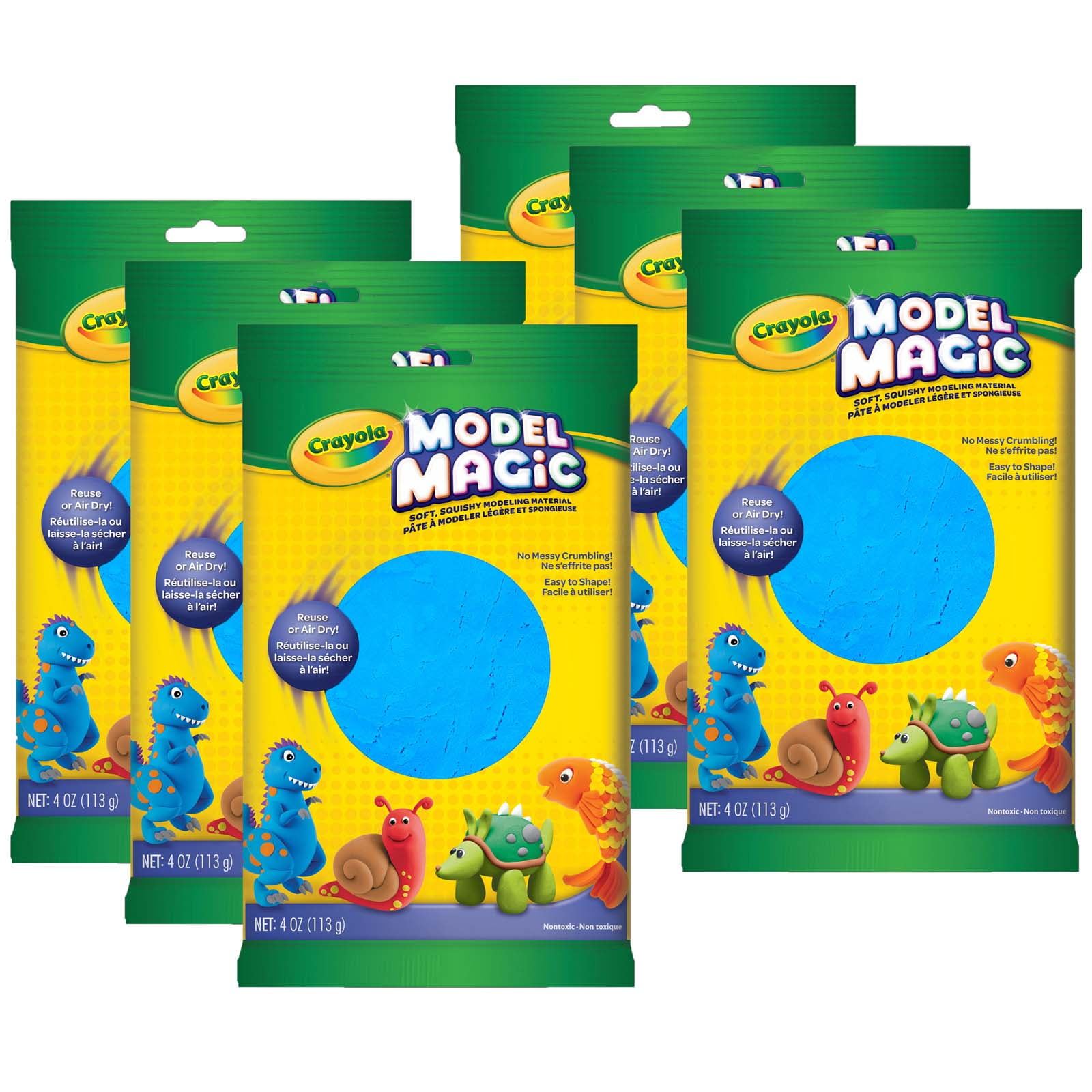 Crayola Model Magic Modeling Compound, Blue, 4 oz. Per Pack, 6 Packs ...