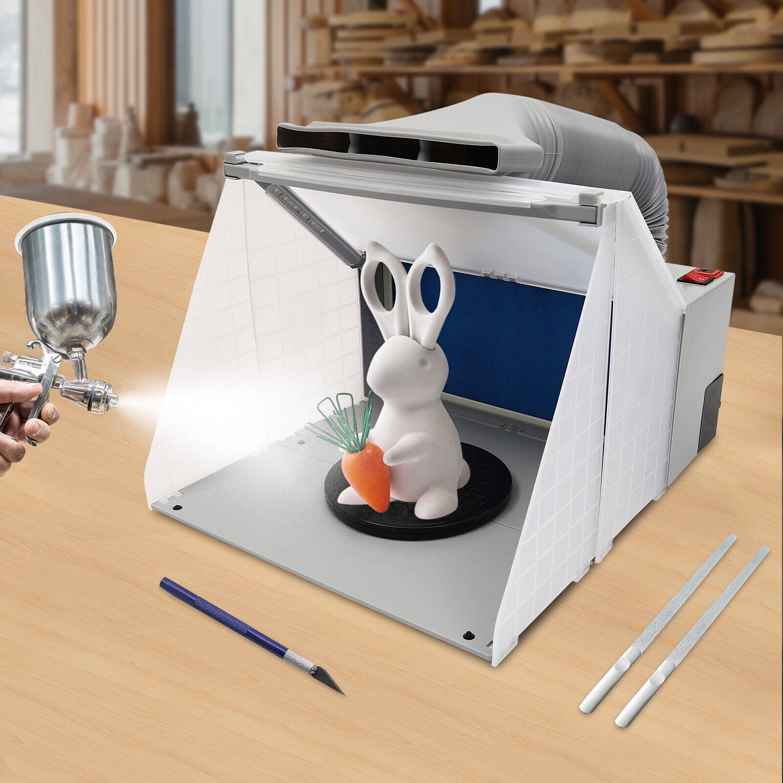 Model Painting Workbench, Portable Spray Painting Workbench, Spray ...