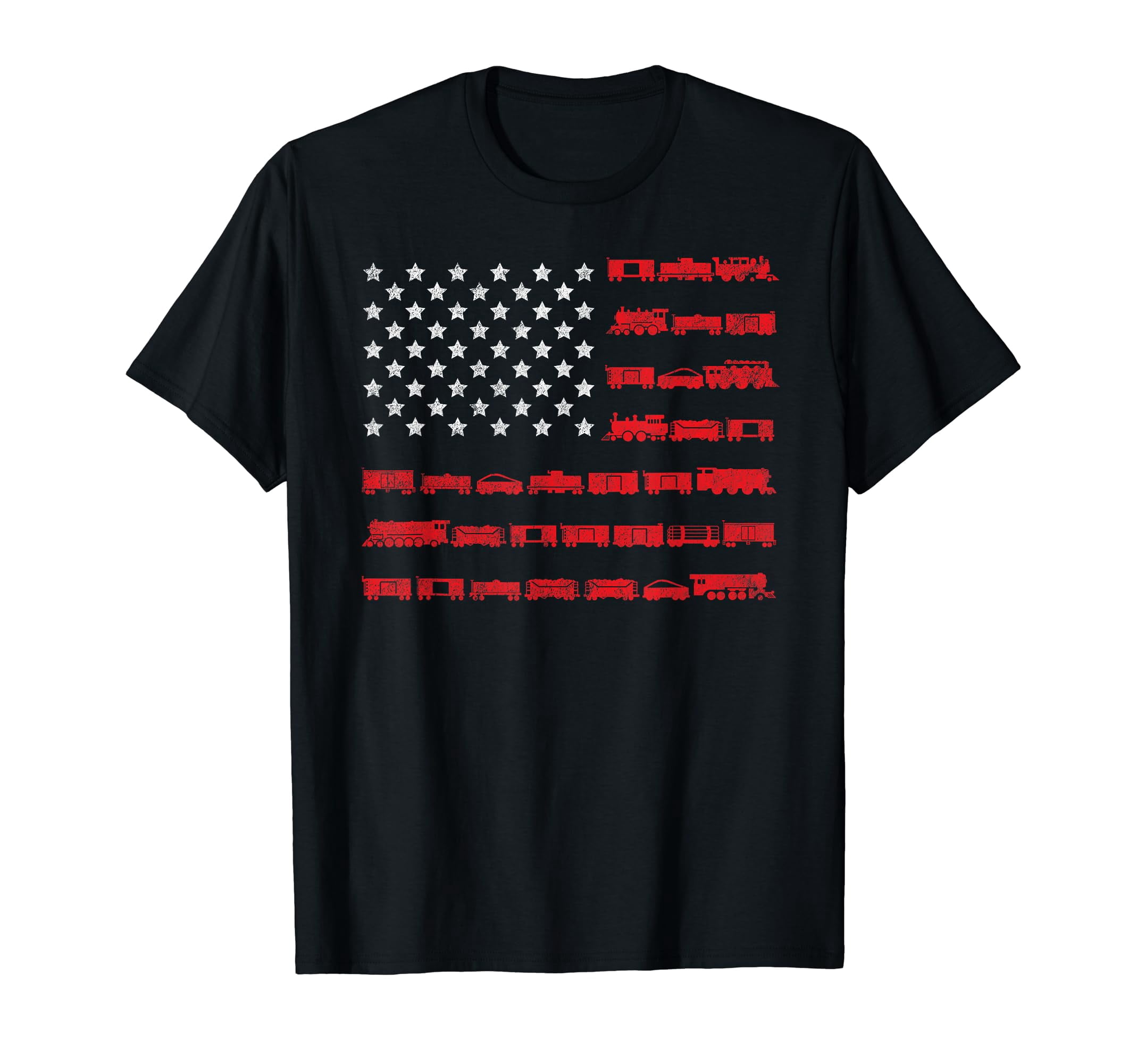 Model Railroad Shirts Gifts American Flag Railroad Train T-Shirt Gift ...