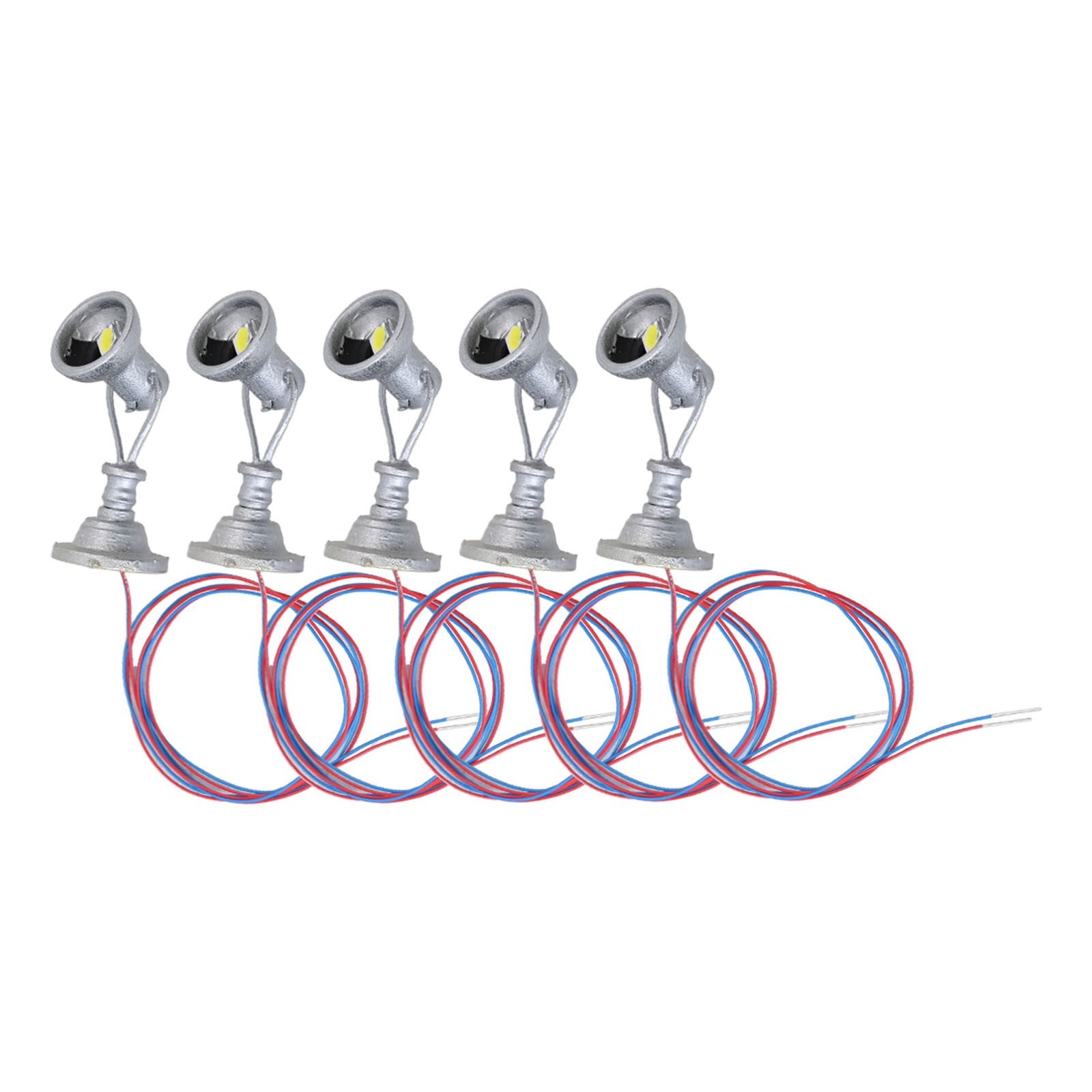 Model Railway Lamp Spotlight 87 HO Scale 5pcs Warm LED Flood Lights 3V ...