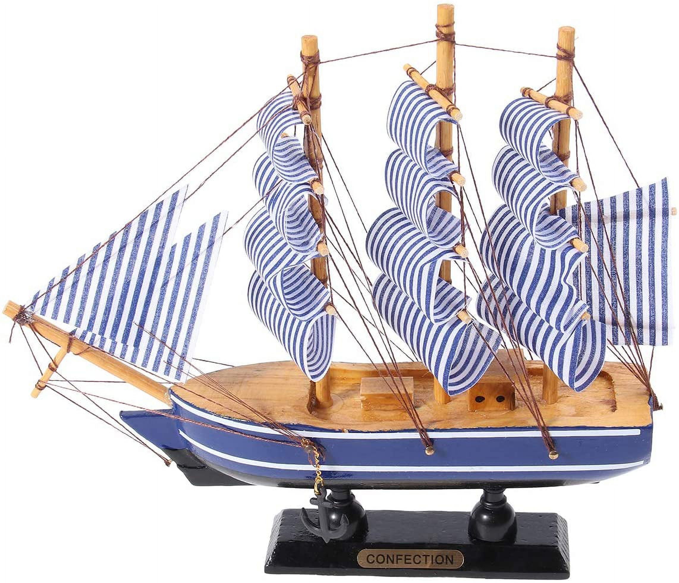 Model Ships Nautical Marine Retro Handmade Carved Wooden Boat Model ...