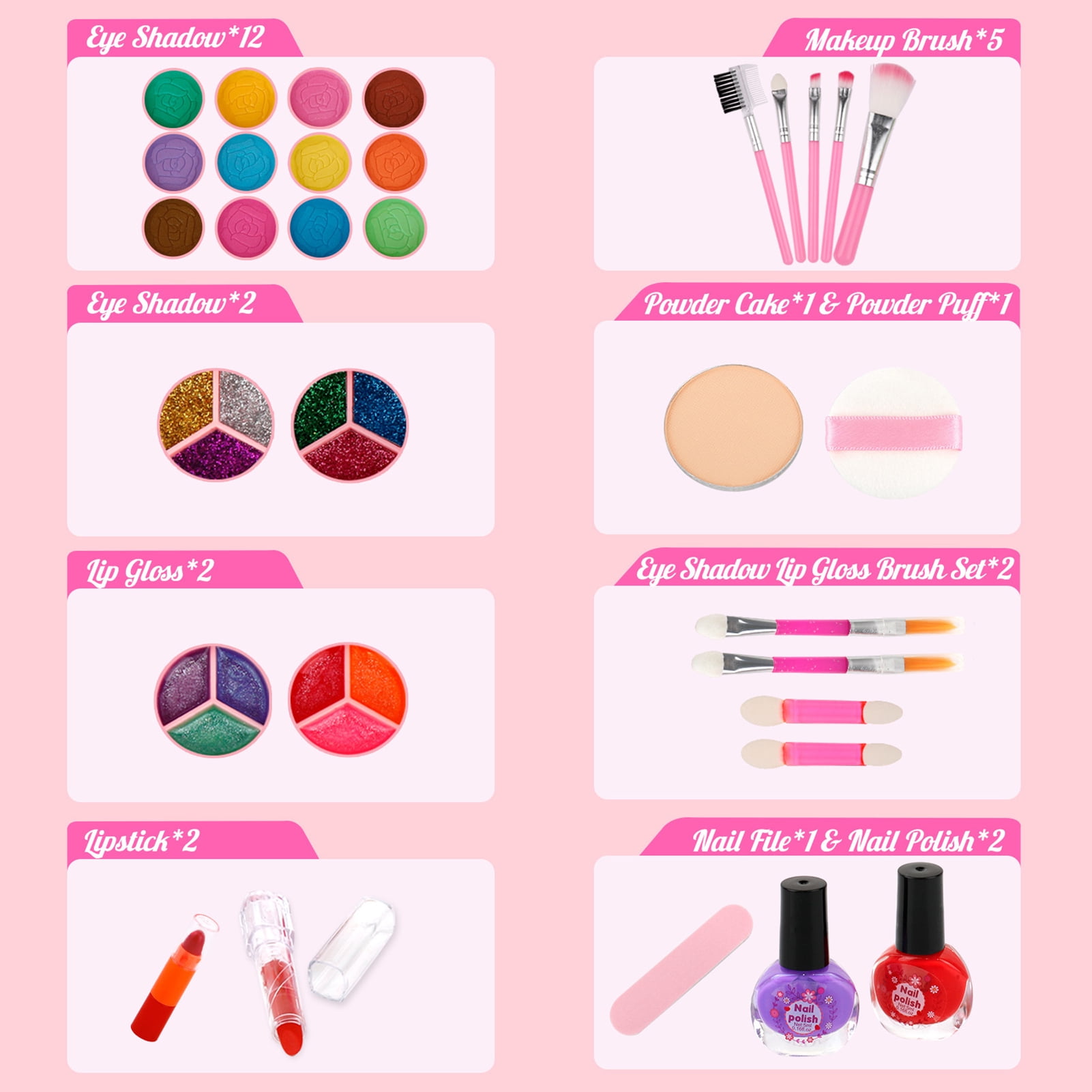 Model Suit,Make Cosmetics Play Set Cosmetic Party Make Makeup Kit Kids Set Real Set With ...