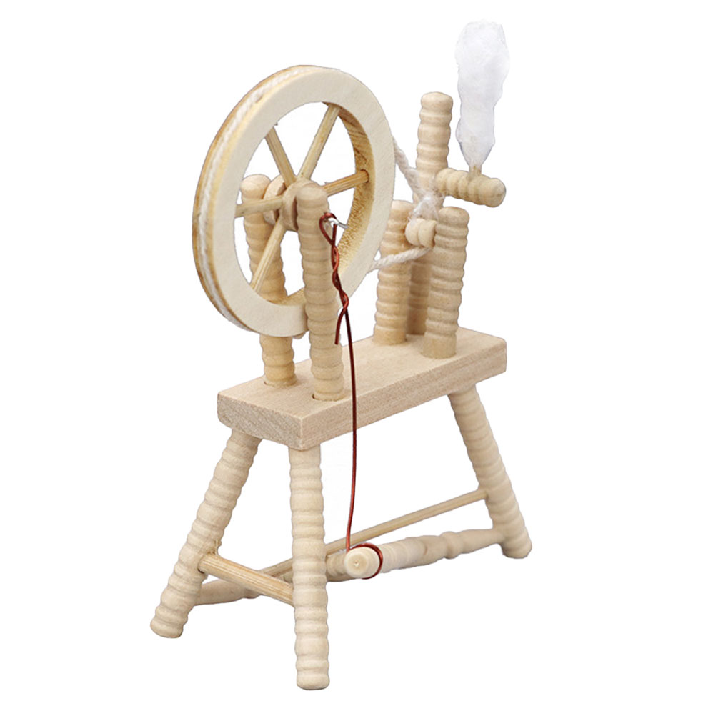 Model Vintage Spinning Wheel Miniature Reeling Machine Toy Simulation ...