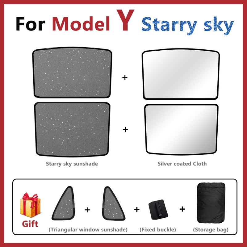 Model Y Starry sky-Split Sunshade Front Rear Sunroof Windshield Cool ...