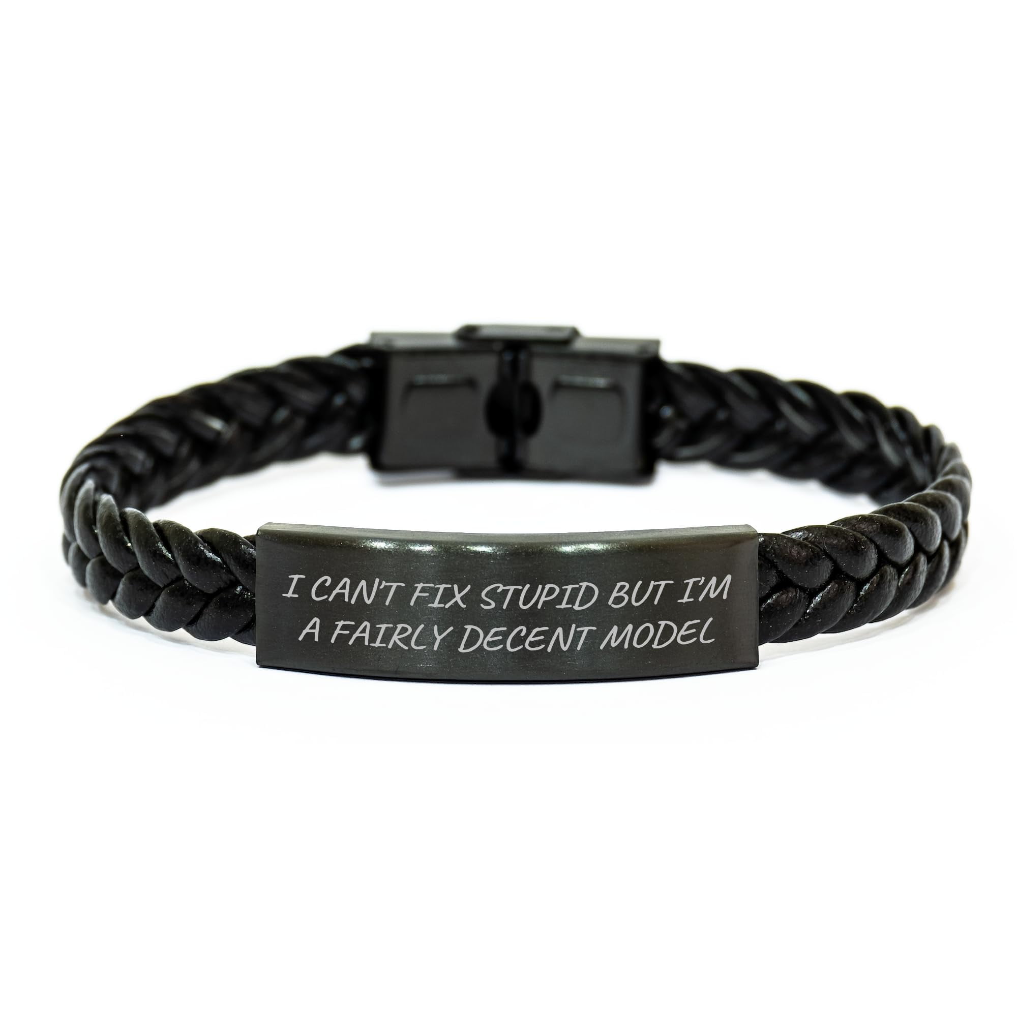 Model's Humorous Braided Leather Birthday Unique Gift, I Can't Fix ...