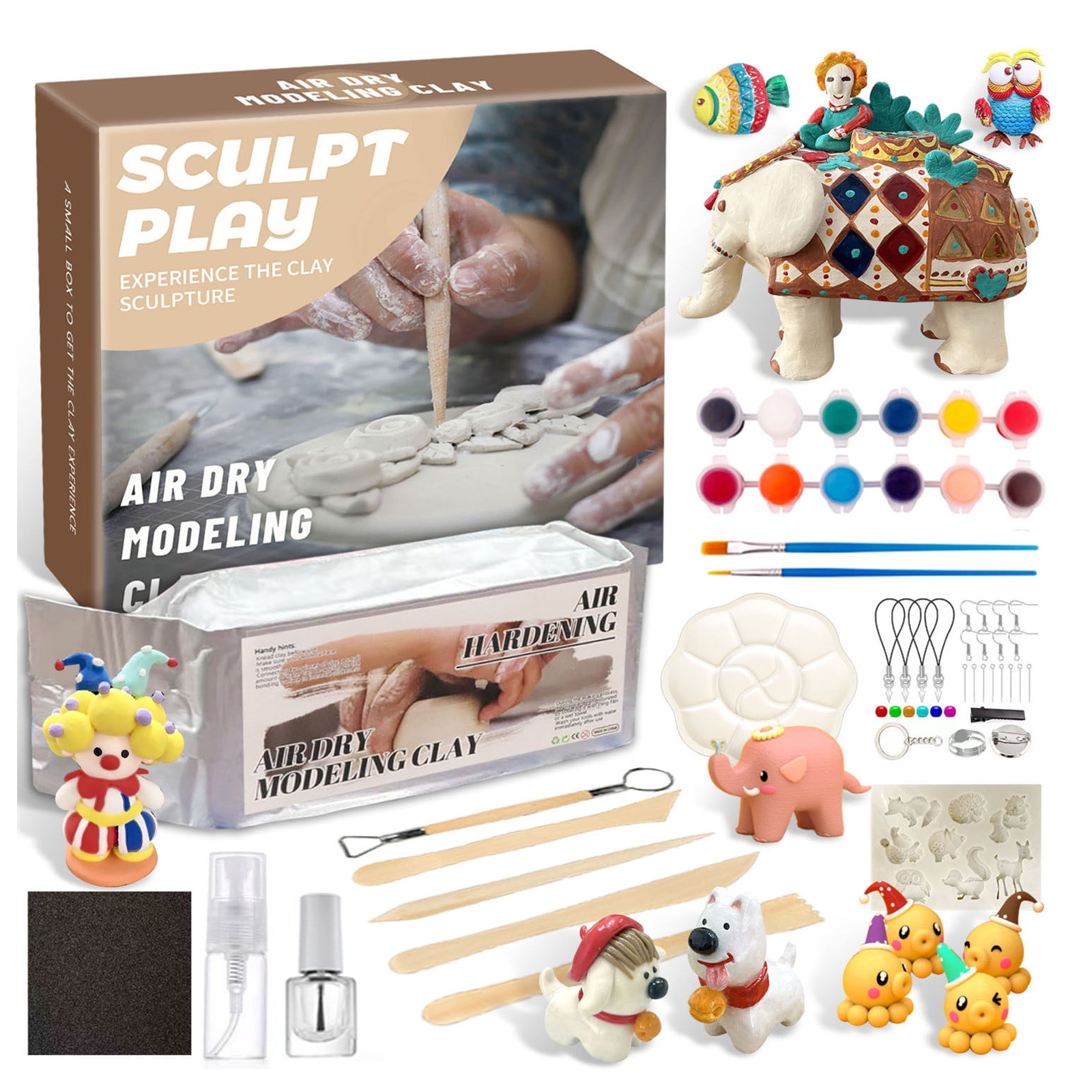 Modeling Clay Kit - Colors Air Dry Magic Clay, DIY Molding with ...