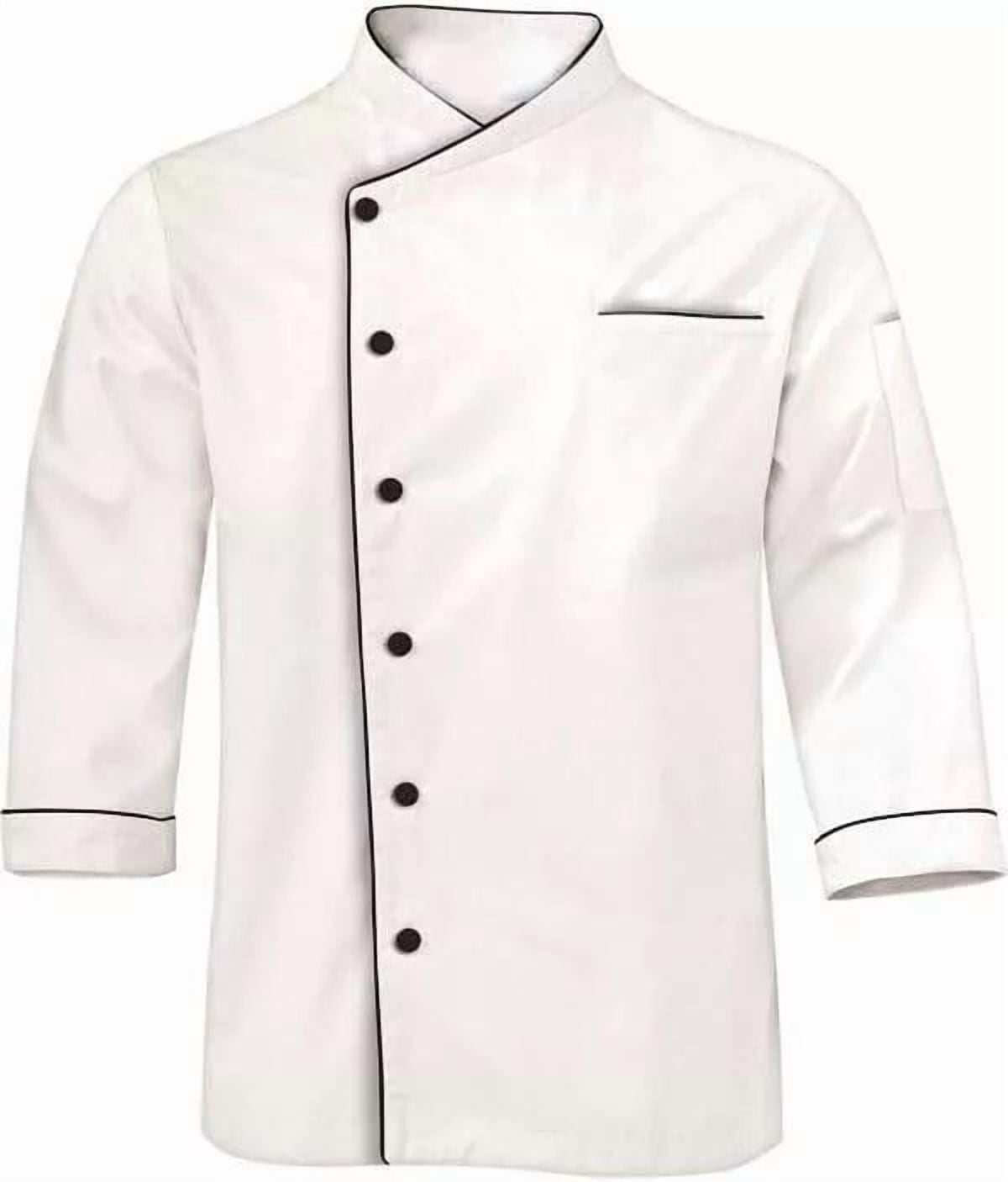 Modeling Men's 3/4 Sleeve Chef Coat Polycotton Uniform Jacket for Food ...