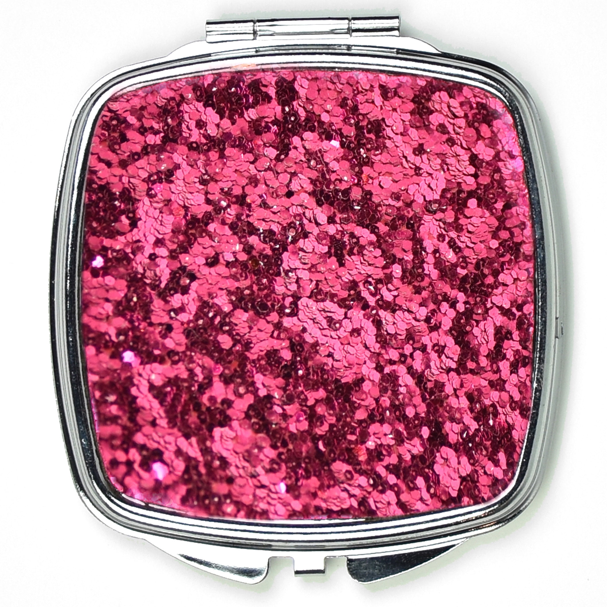 Modella Travel Mini Compact Duo Mirror, Square, Pink Glitter, 1-Piece ...