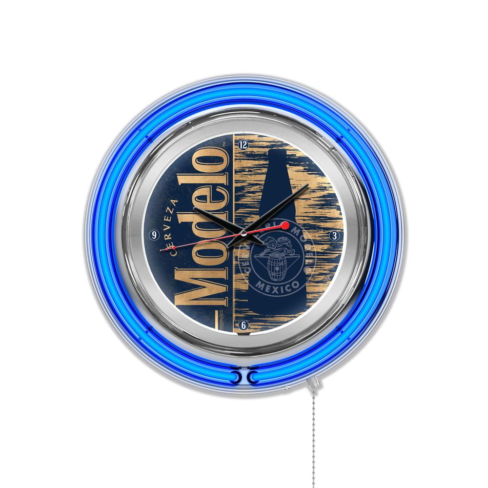 Modelo (ArtBtl) 15" Double Neon Wall Clock - Walmart.com