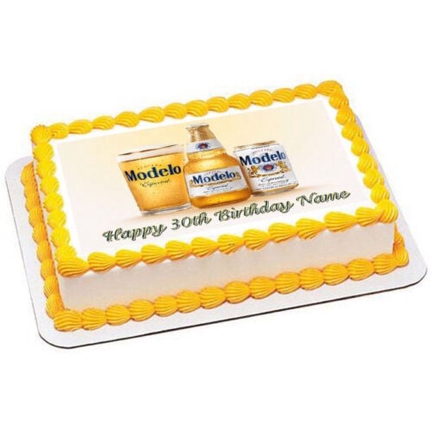 Happy 30th Birthday Name Cake Topper, by Modelo - Walmart Business Supplies