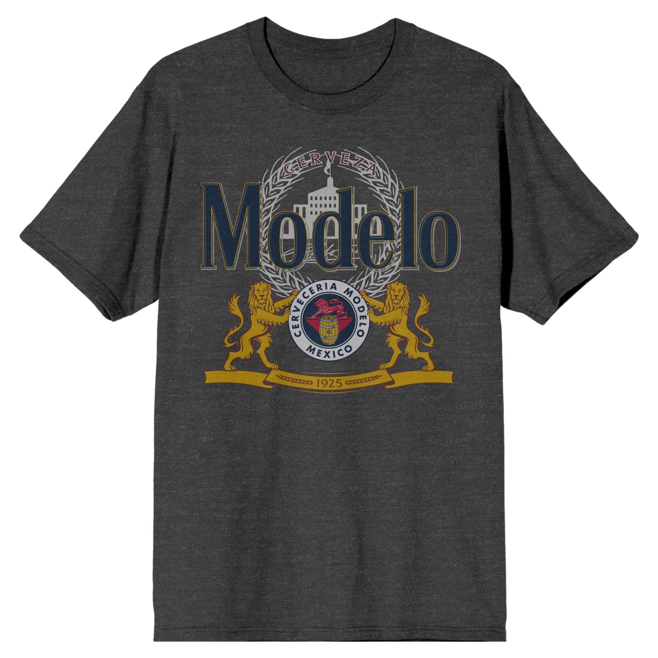 Modelo Beer Logo Crest Mens Charcoal Heather Graphic Tee-XXL - Walmart.com