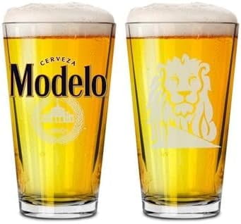 Modelo Beer Pint Glass Set - Lion Edition - Set of 2 - Walmart.com