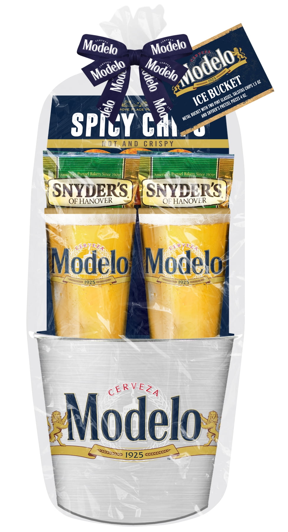 Modelo Bucket with Collectible Pint Glasses and Snacks, 6 oz - Walmart.com