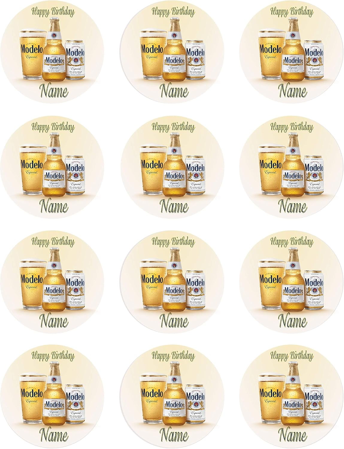 Modelo - Edible Cupcake Toppers - 2" cupcake (12 pieces/sheet ...