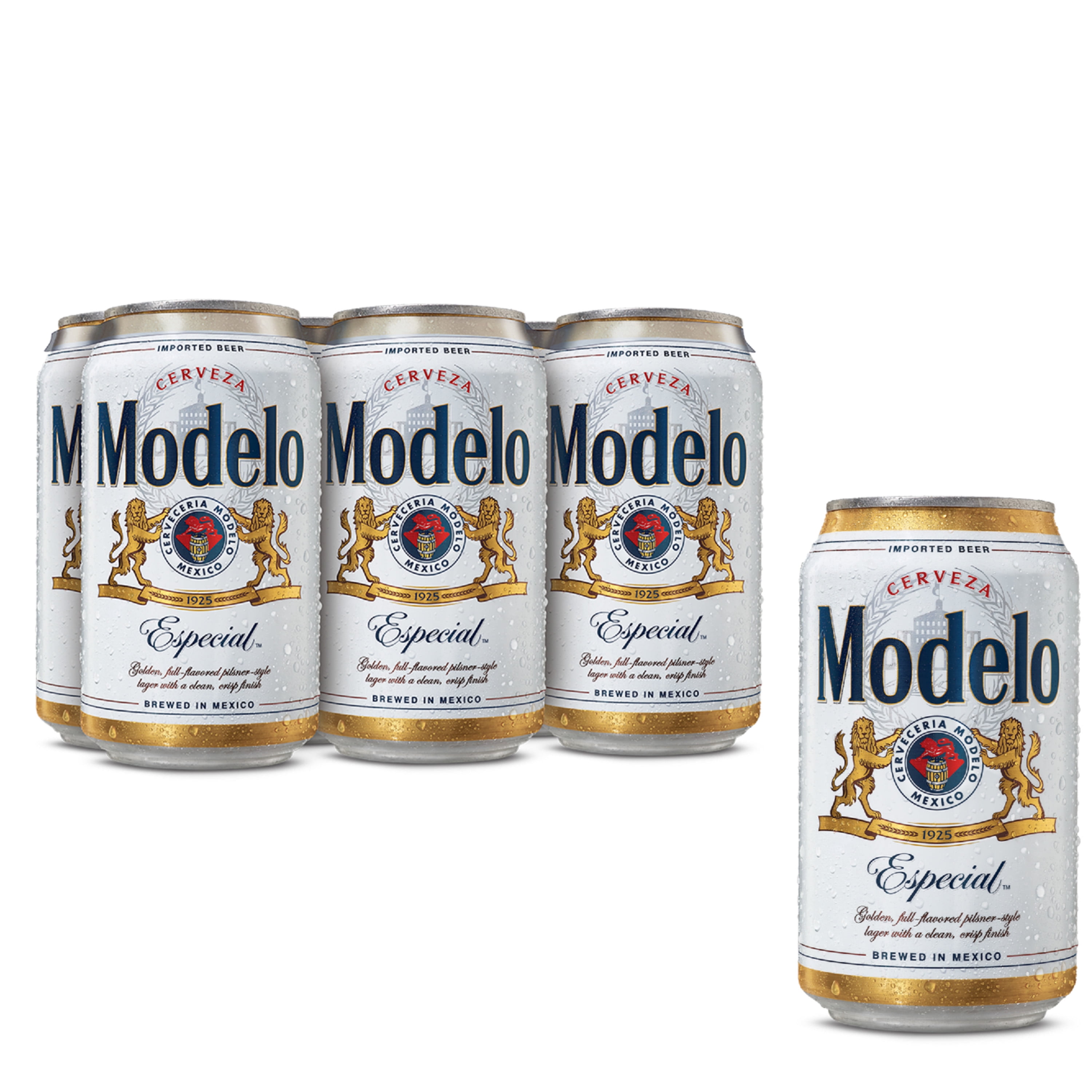 Modelo Especial Lager Mexican Beer, 6 Pack Beer, 12 fl oz Cans, 4.4% ...