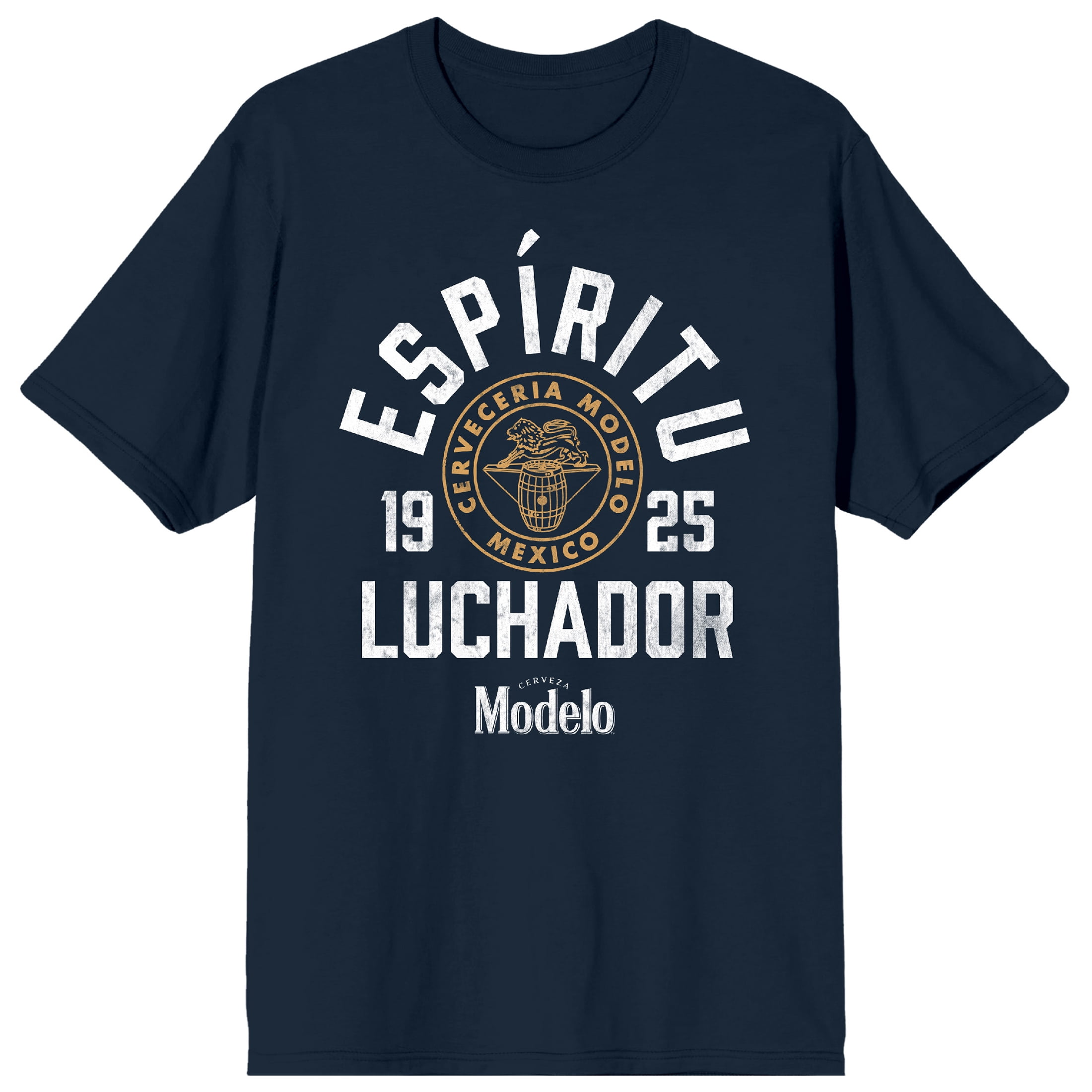 Modelo Espiritu Luchador Logo Crew Neck Short Sleeve Navy Men's T-shirt ...