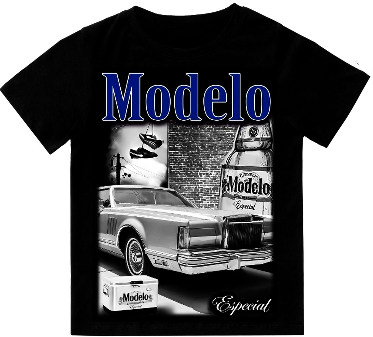 Modelo Low Rider T-Shirt Print On Shaka Wear Heavyweight Tee - Walmart.com
