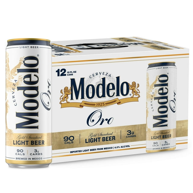 Modelo Oro Mexican Lager Import Light Beer, 12 Pack 12 fl. oz. Cans, 4. ...
