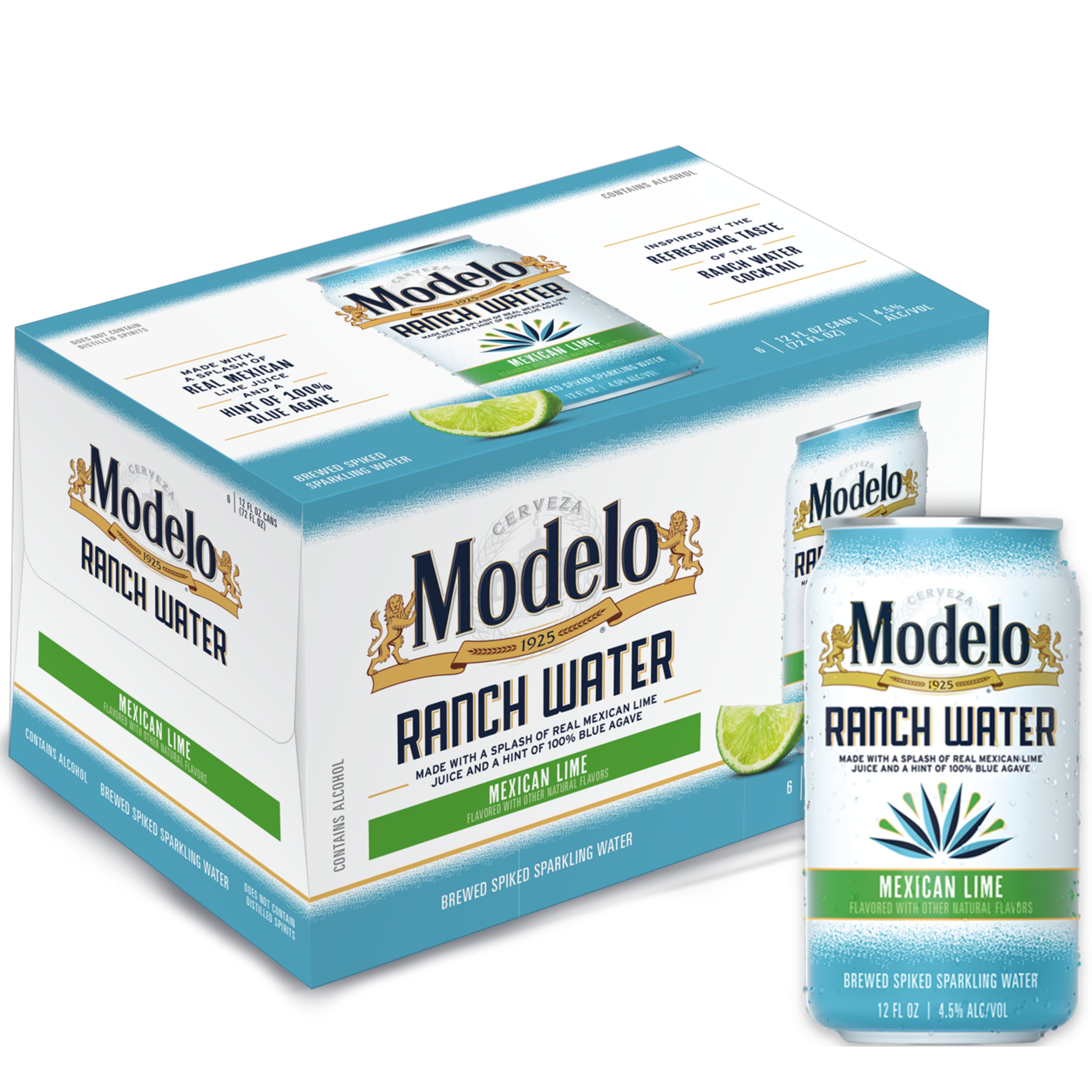 Modelo Ranch Water Spiked Sparkling Water, 6 Pack Beer, 12 fl oz Cans ...