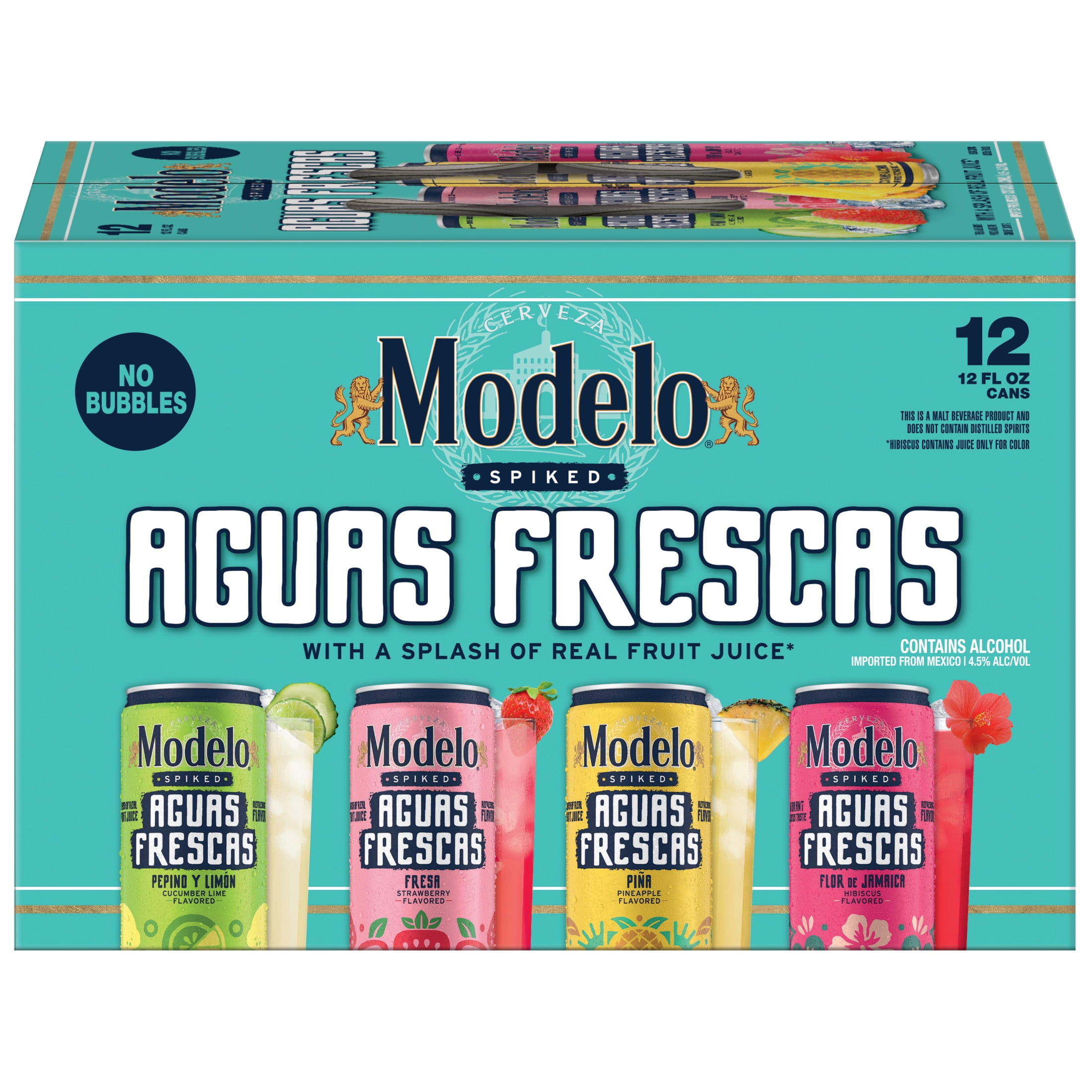 Modelo Spiked Aguas Frescas Variety Pack 12 Slim Cans Flavored Malt ...