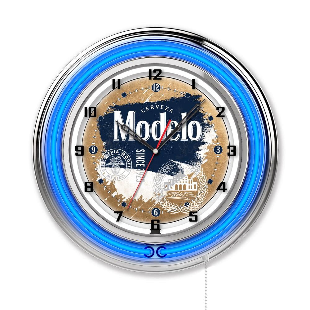 Modelo (Splash) 19" Double Neon Wall Clock - Walmart.com