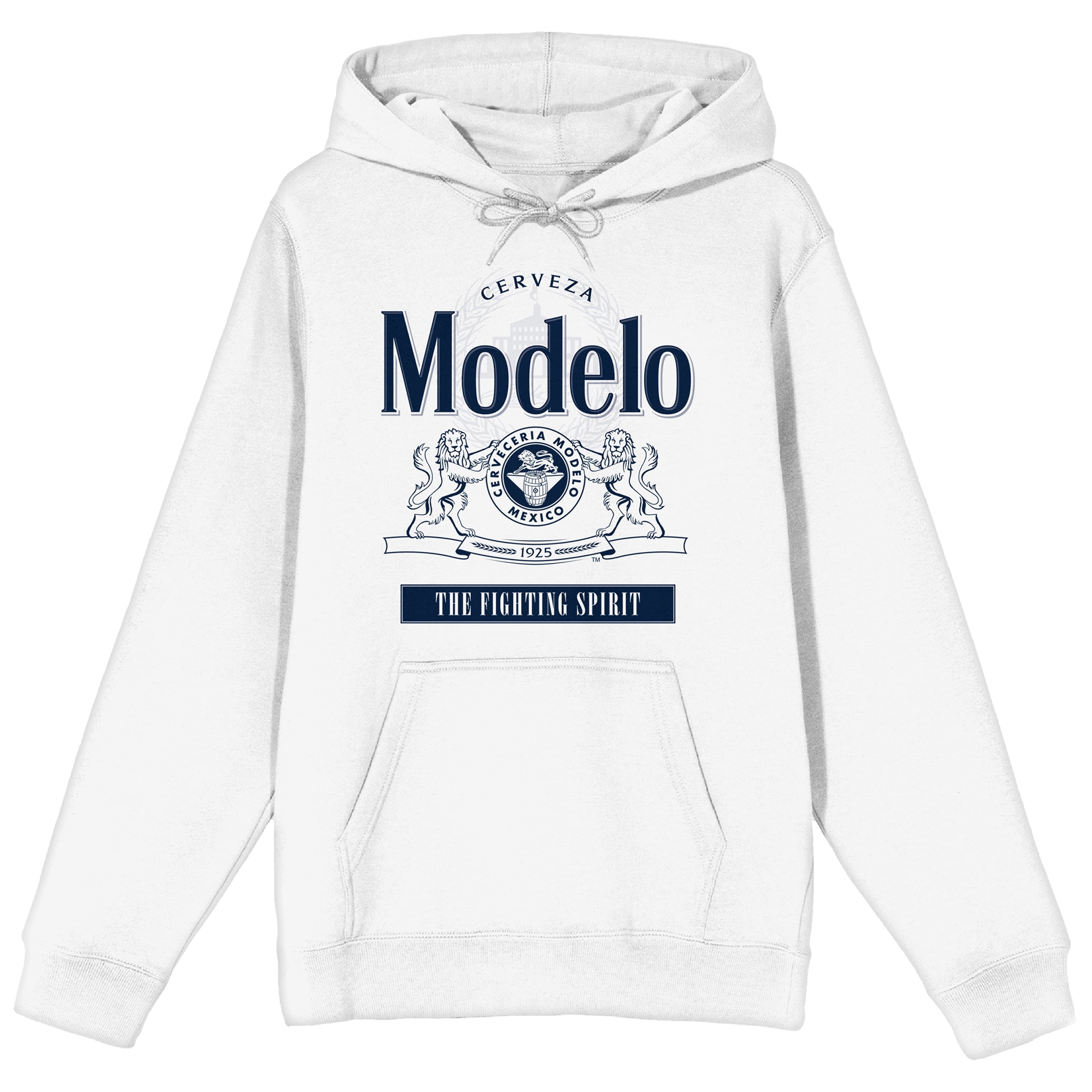 Modelo The FIghting Spirit Long Sleeve White Adult Hooded Sweatshirt ...