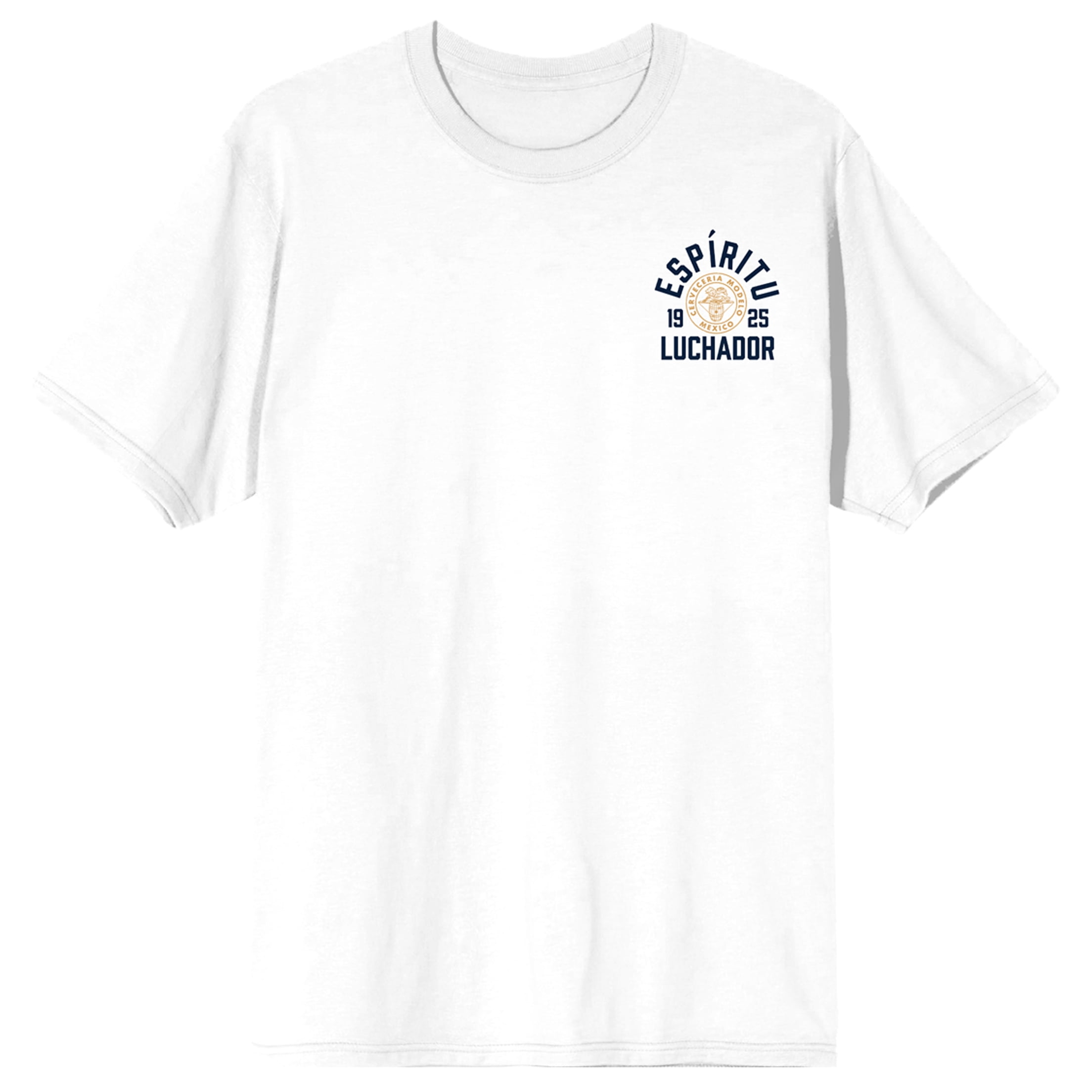 Modelo The Fighting Spirit Crew Neck Short Sleeve Men's White T-shirt ...