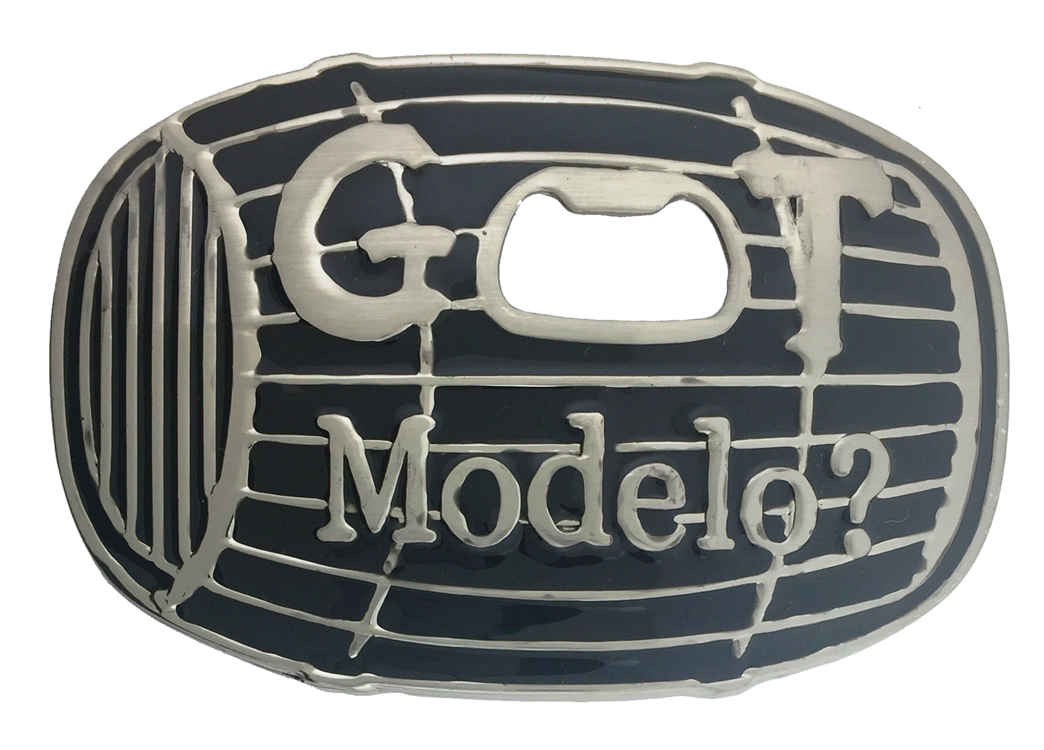 Modelo beer Belt Buckle Bottle Opener in the Back Bar Joke Metal ...