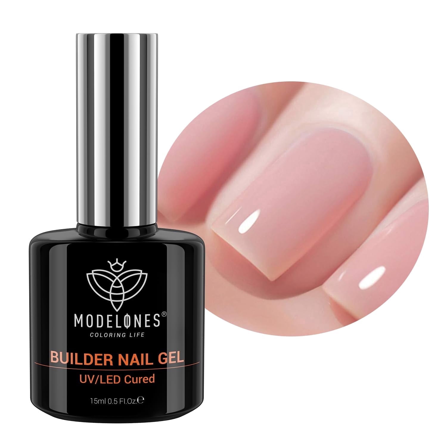modelones Builder Nail Gel, 8-in-One Neutral Pink, Rose Blush, LED Lamp ...