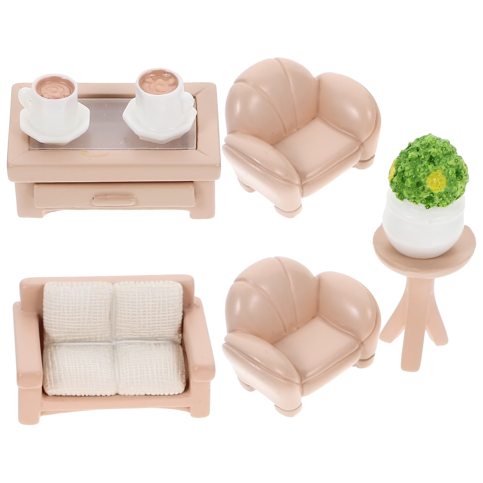 Models Resin Crafts Tiny Sofa Model Doll House Miniature Sofa Miniature ...