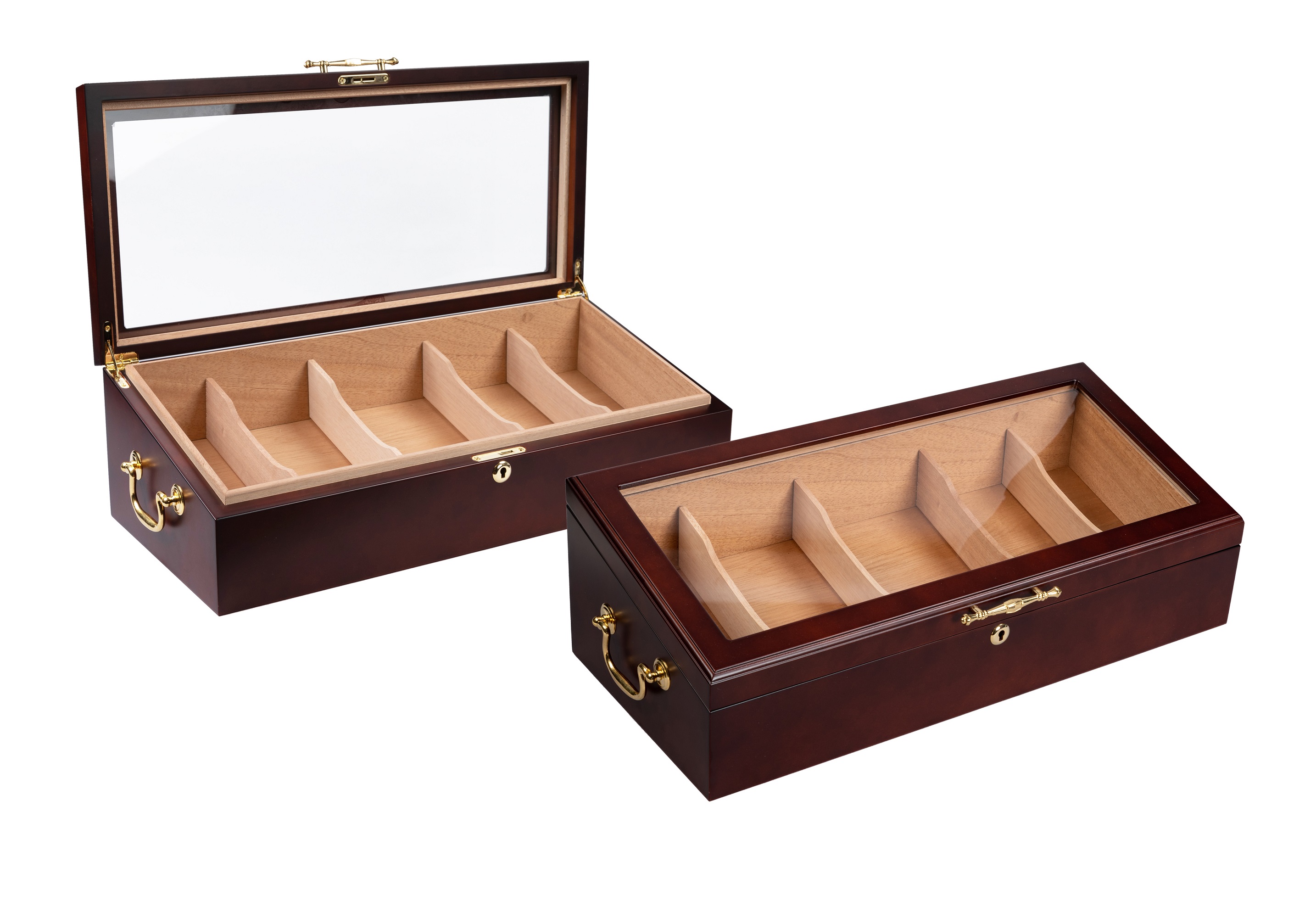 Large Modena Countertop Display Cigar Humidor - Cherry Finish ...