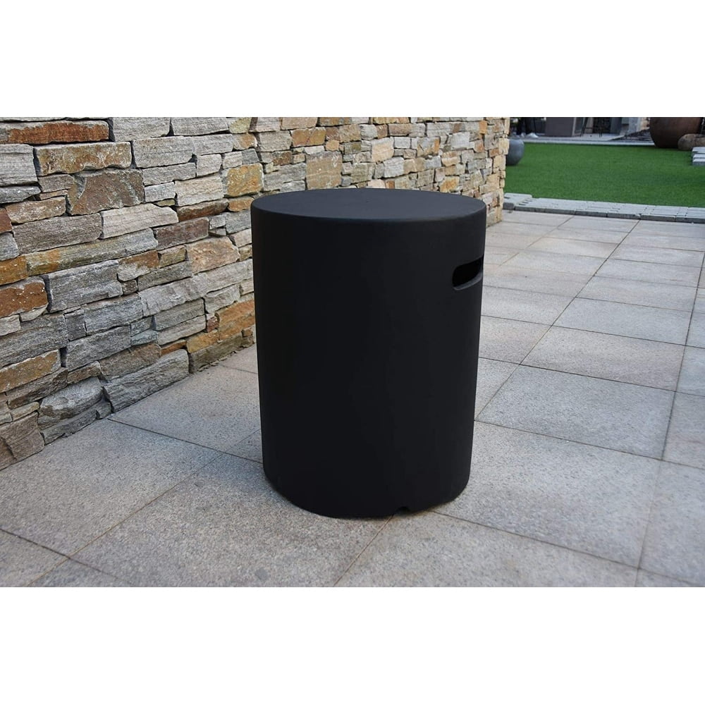 Ocean Rock Modeno Black Propane Tank Cover Fire Pit Round 20" Outdoor ...