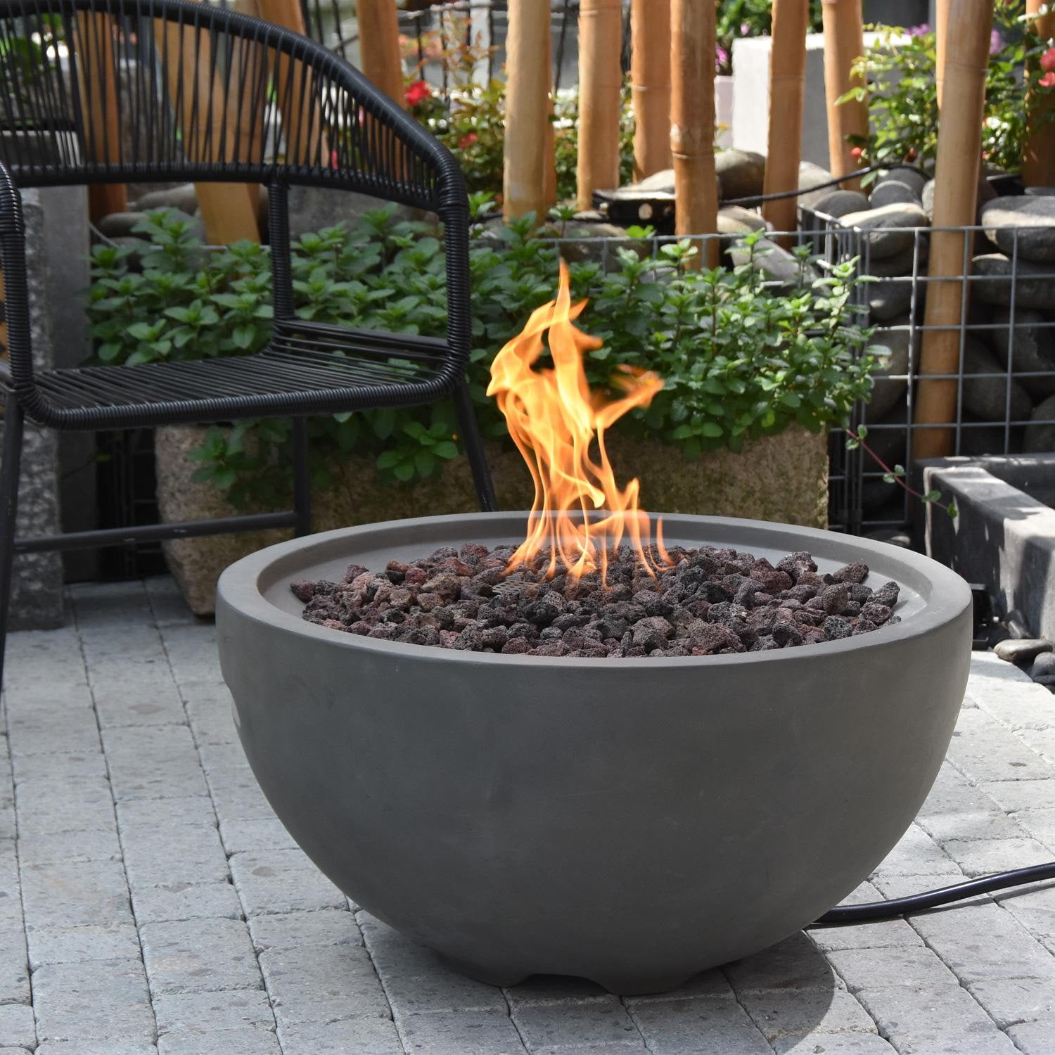 Modeno Nantucket Patio Fire Pit Table - Natural Gas, Smokeless Outdoor ...