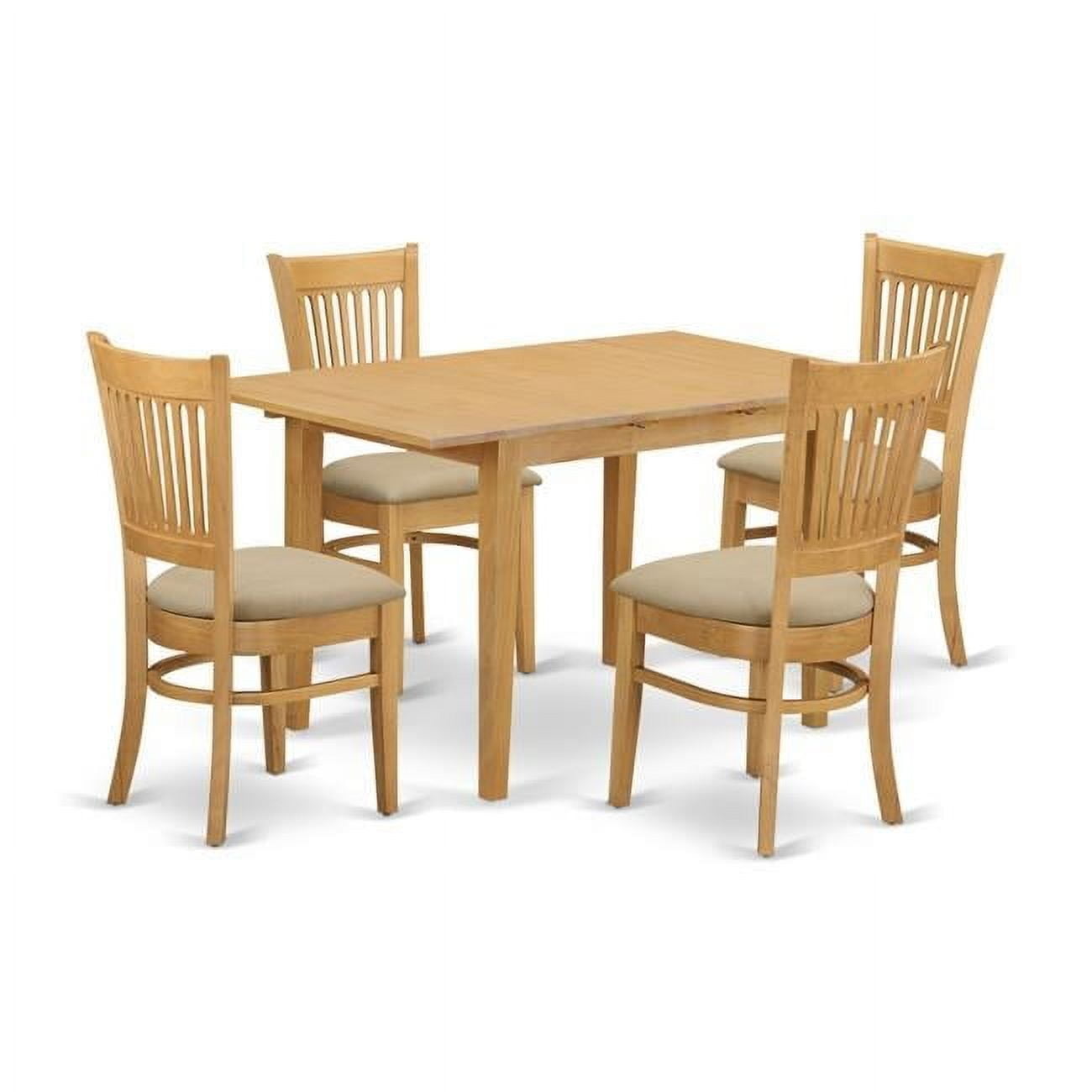 Moderate Rectangular Kitchen Dinette Table & 4 Chairs, Oak - Walmart.com