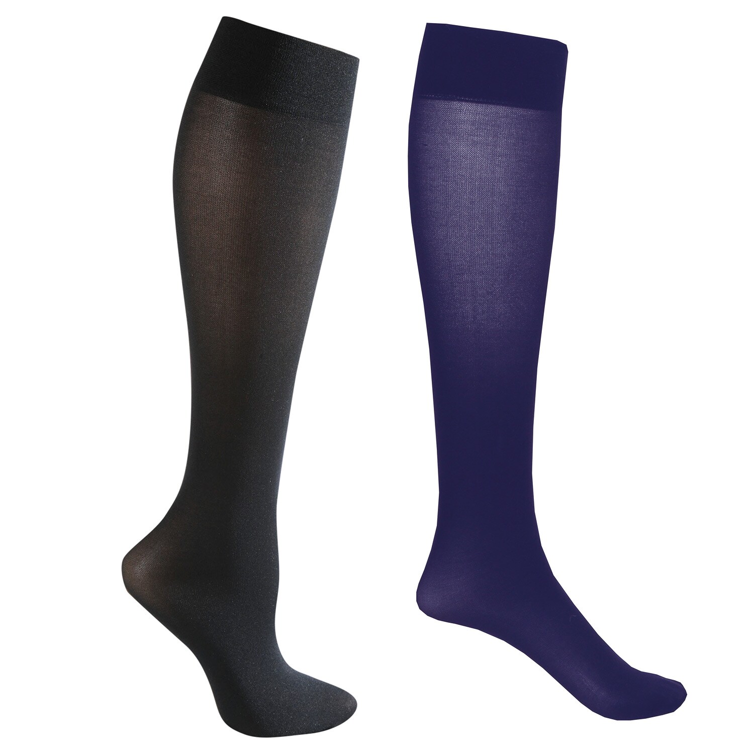 Moderate Support 2 Pr Knee High Trouser Socks 15-20 mmHg Compression ...