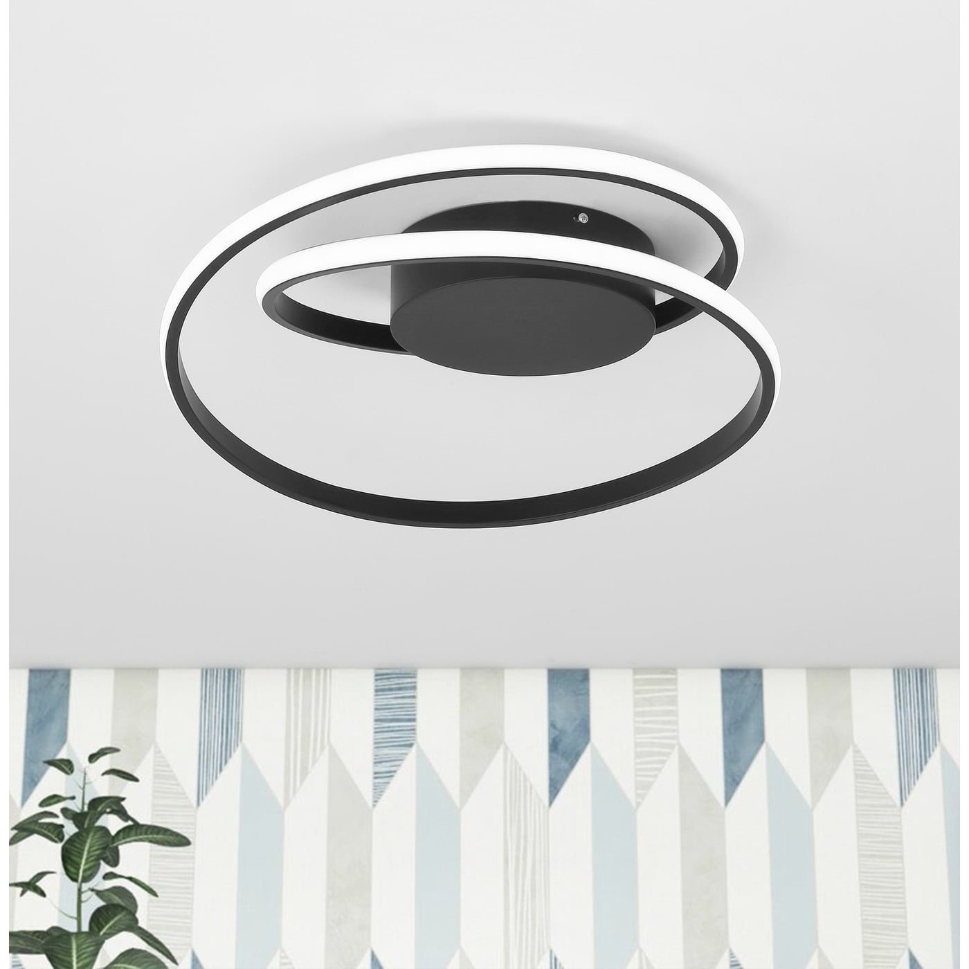 Modern 1-Light LED Smooth Linear Ceiling Flush Mount Black - Walmart.com