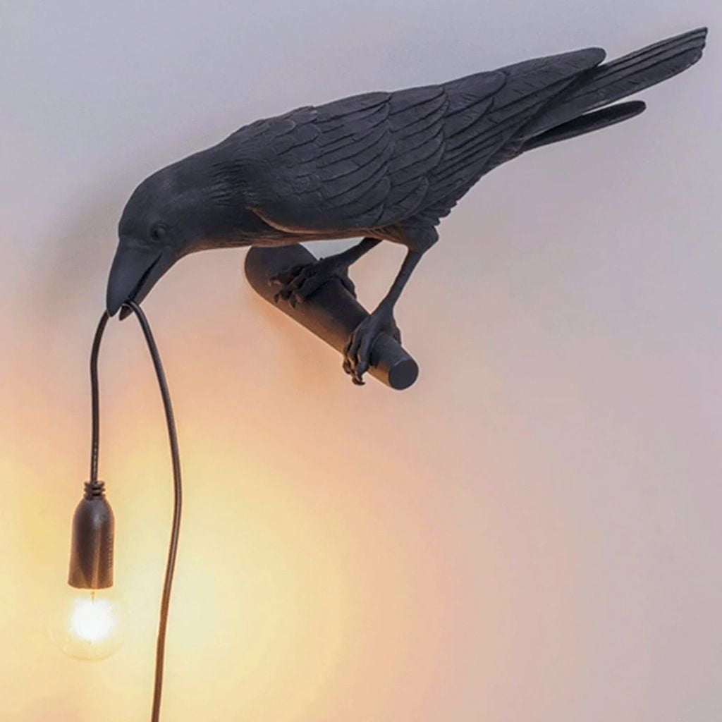 Modern 1 pcs Raven Shape Resin Nordic Lucky Bird Lamp Fixture Wall Lamp ...